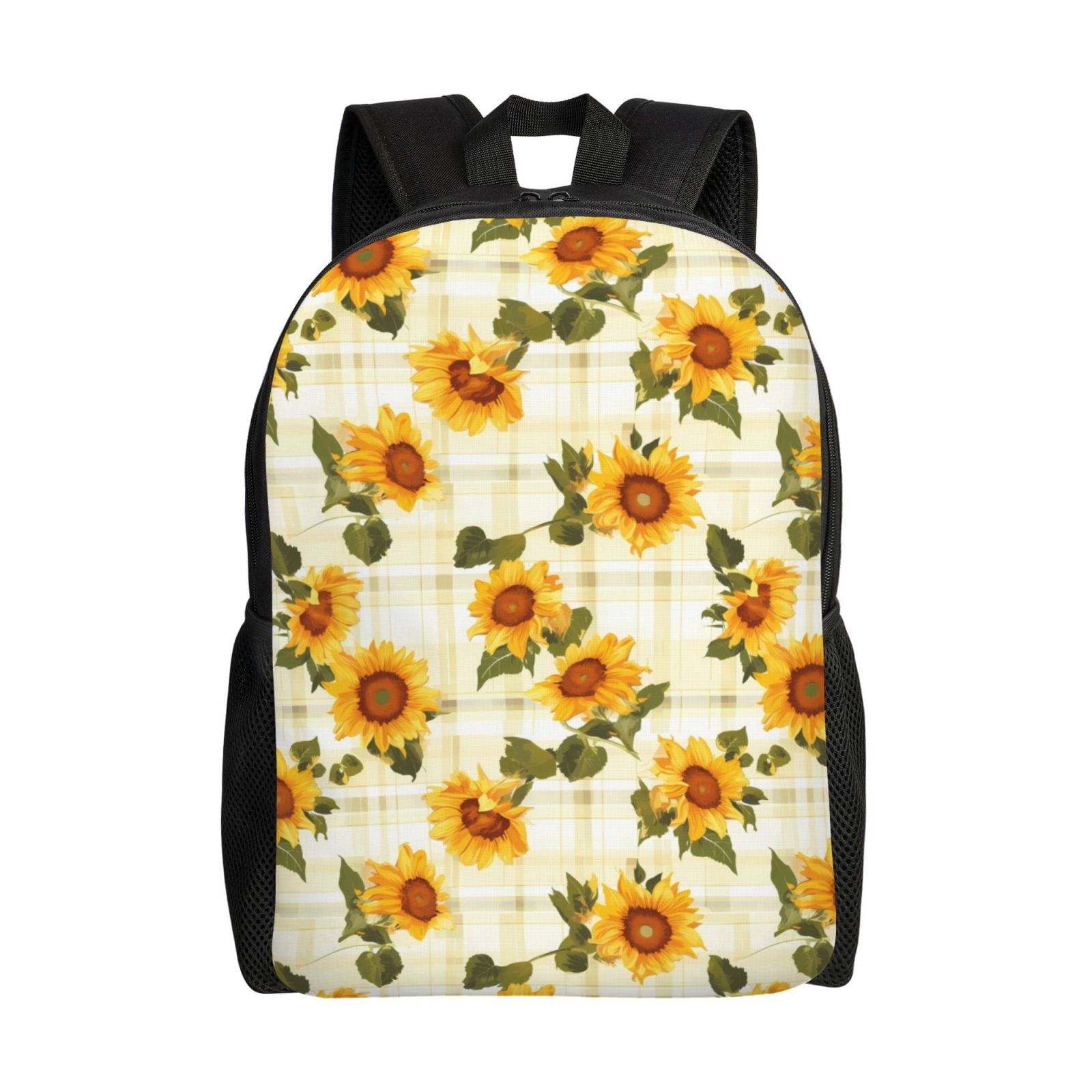 Haiem Light Green Plaid Sunflower Backpack - Stylish and Durable 15 ...