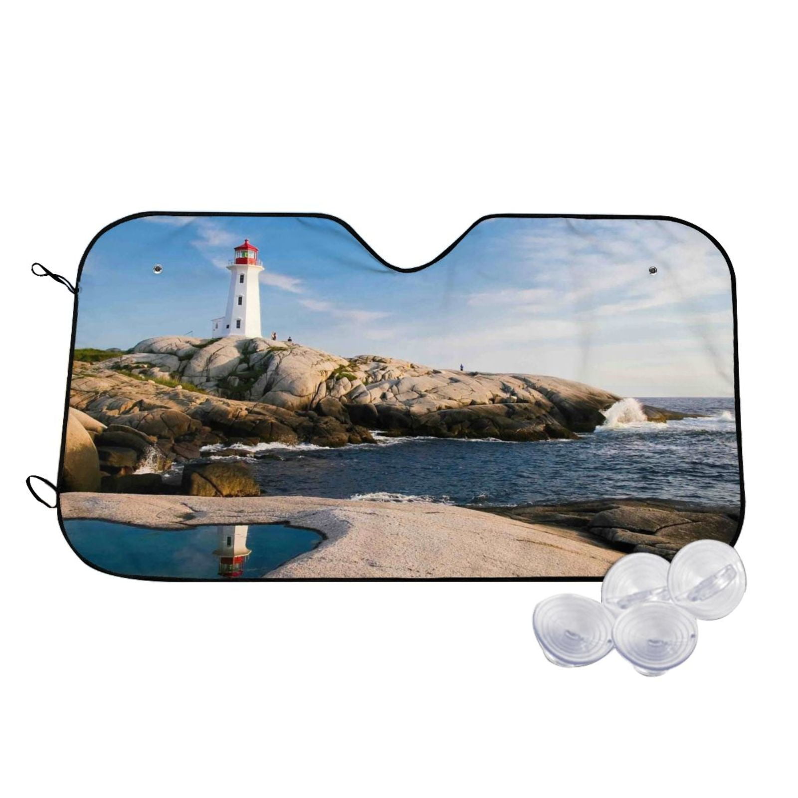 Haiem Lighthouse Car Windshield Sun Shade - Blocks UV Rays Sun Visor ...