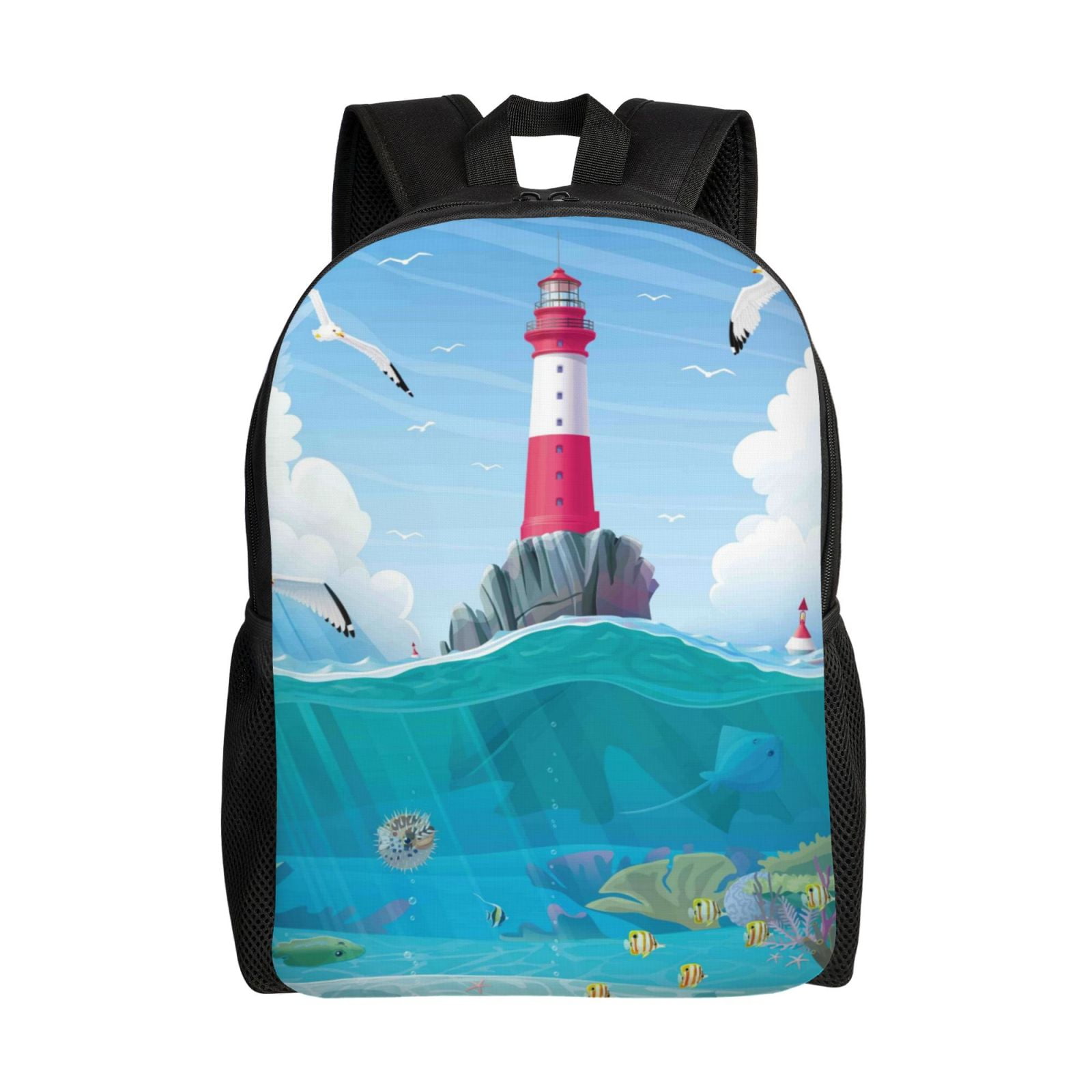 Haiem Lighthouse Sea Port Backpack - Stylish and Durable 15-inch Laptop ...
