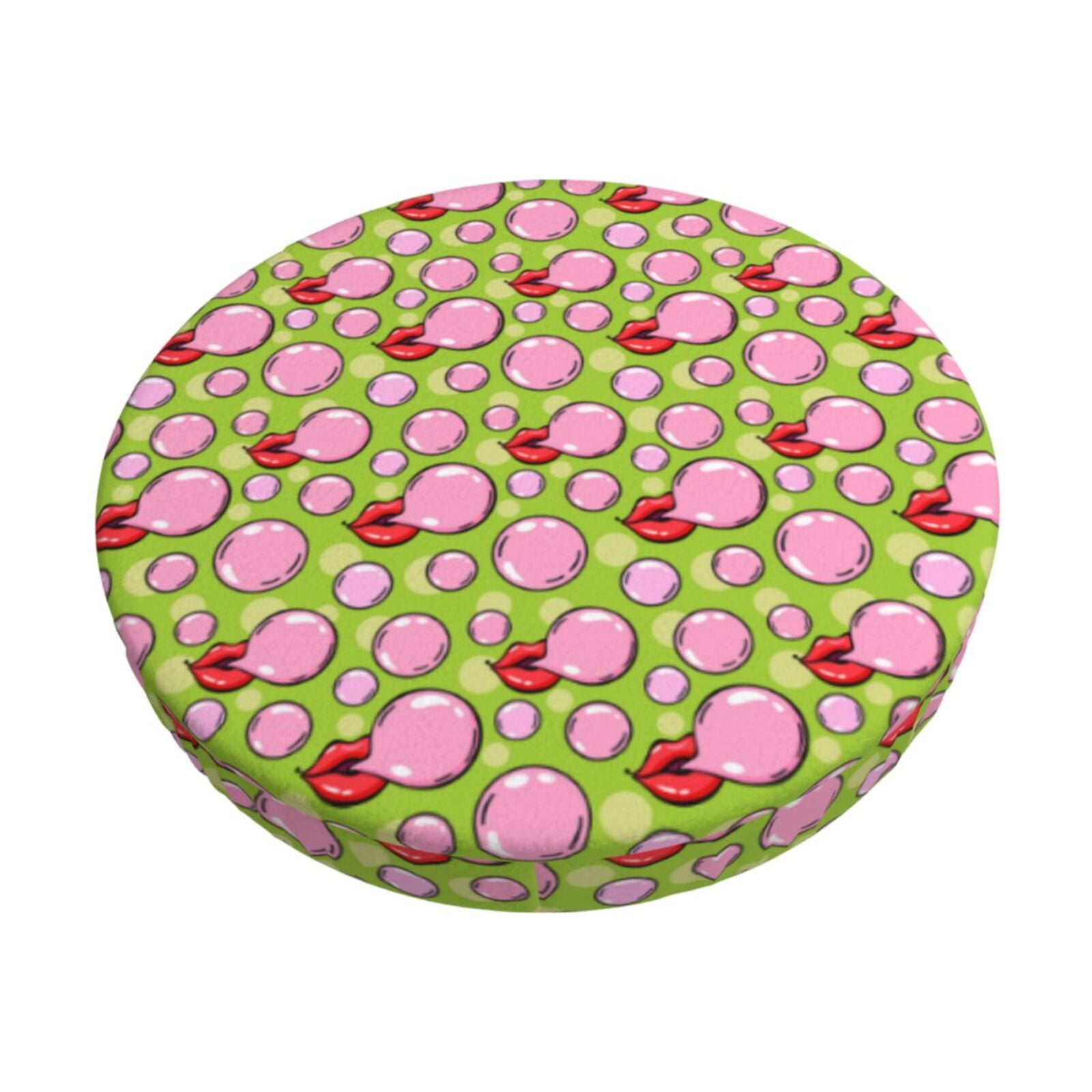Haiem Lips blowing bubble gum Print Cushion Round Bar Chair Seat Cover ...