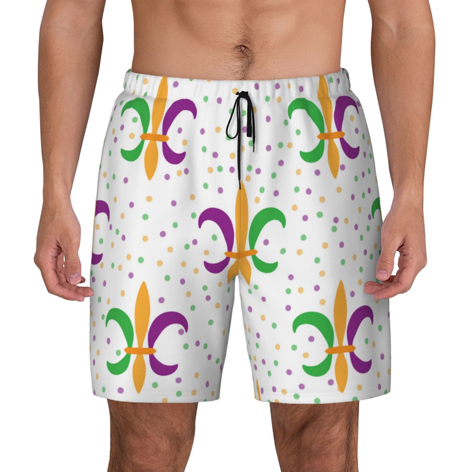 Haiem Mardi Gras Carnival1 Mens Swim Trunks with Compression Liner 2 in ...