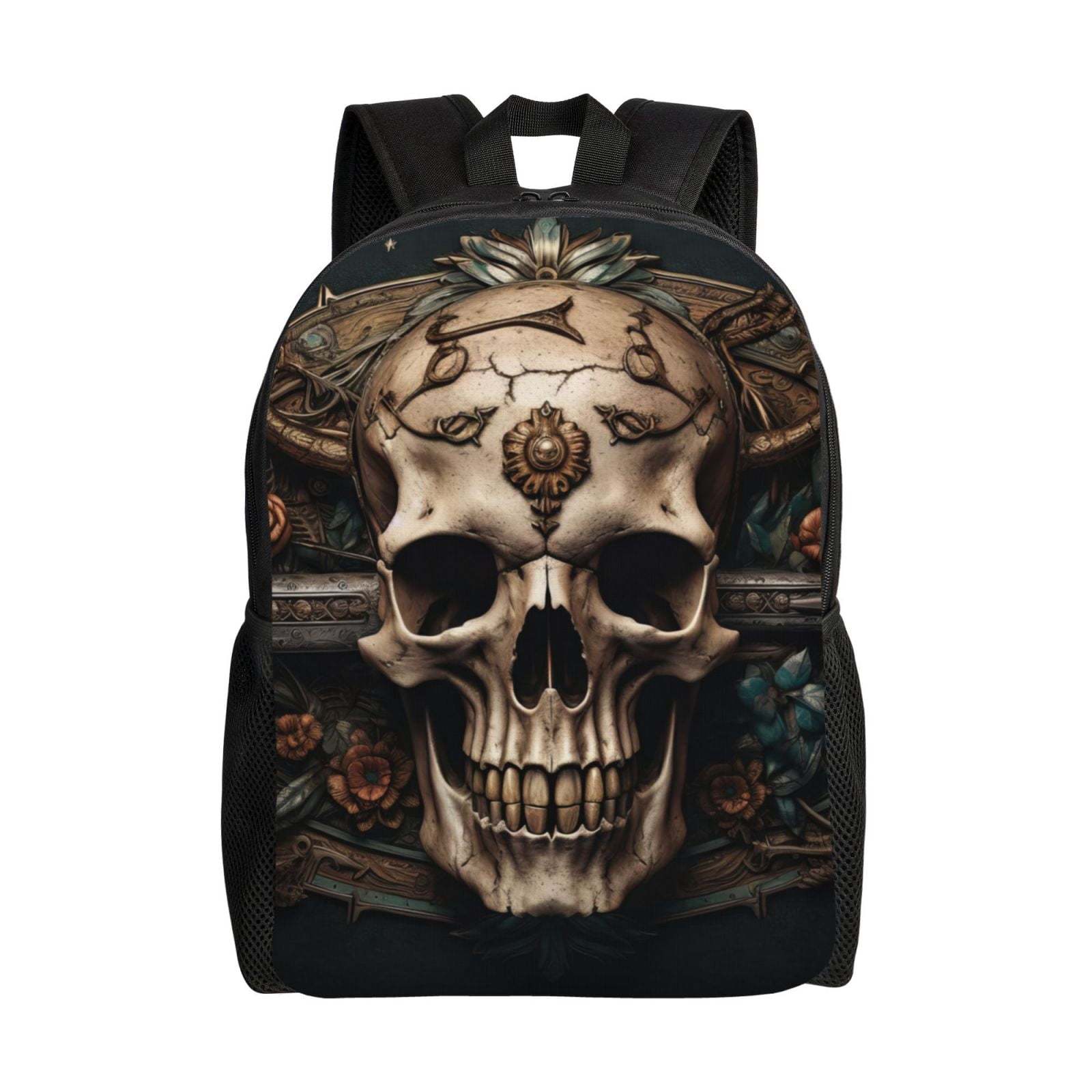 Haiem Metal Style Horned Skull Backpack - Stylish and Durable 15-inch ...
