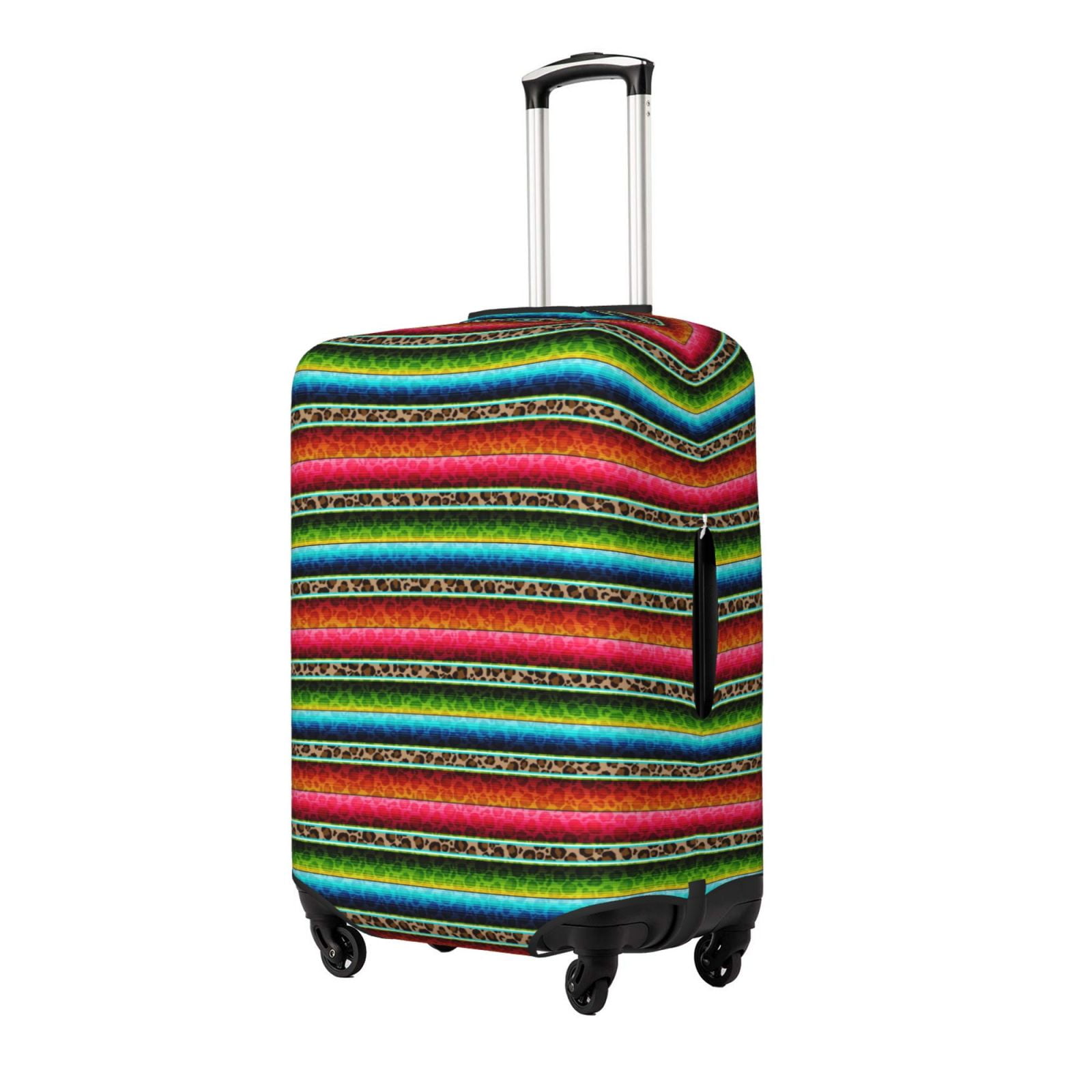Haiem Mexican Leopard Serape Blanket Stripes Pattern Luggage Cover ...