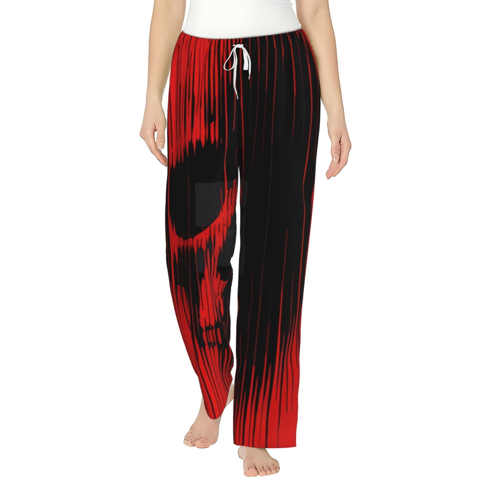 Haiem Minimalist Skull Red Women's Pajama Pants Ultra Lightweight Pjs ...