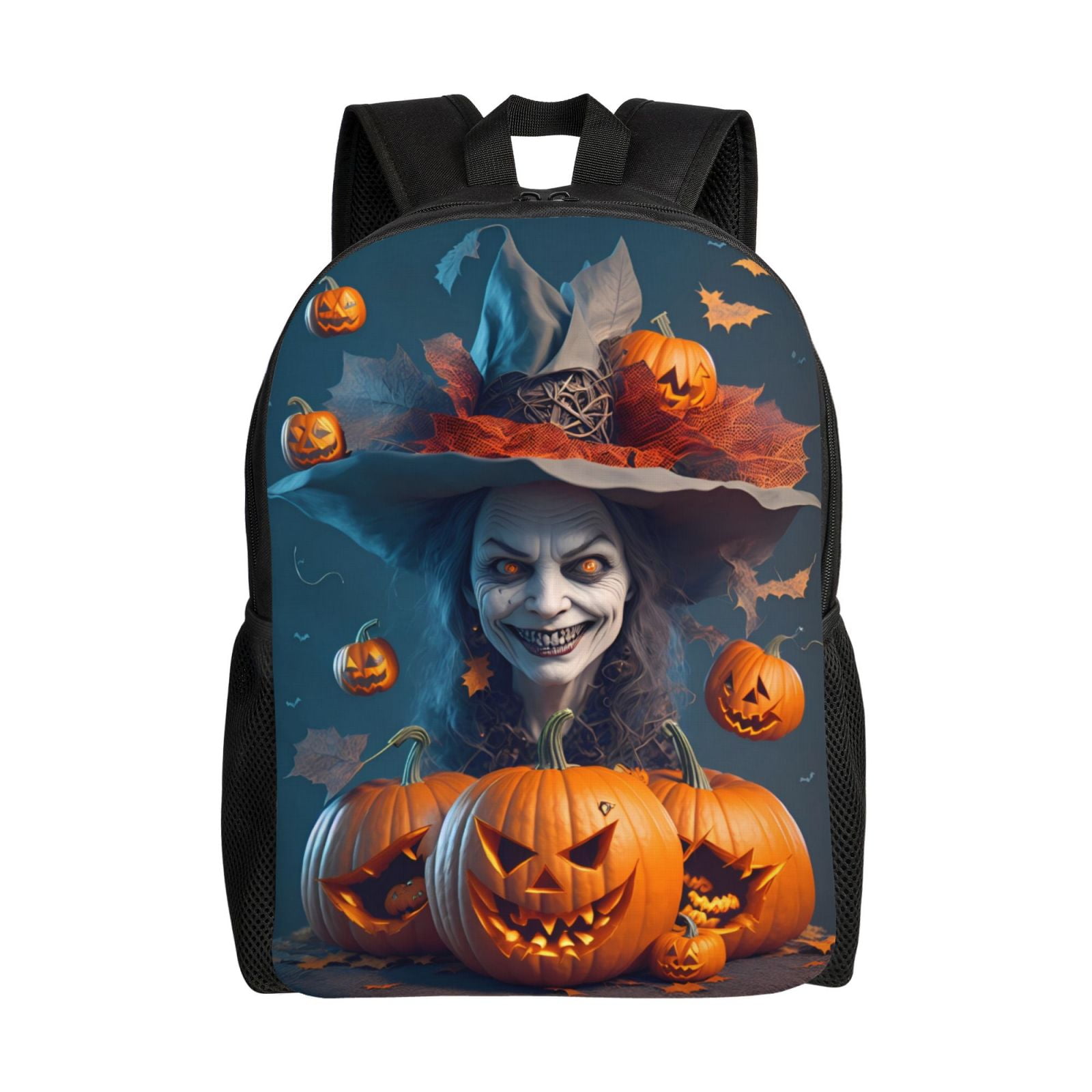 Haiem Modern Style Pumpkin Witch Backpack - Stylish and Durable 15-inch ...