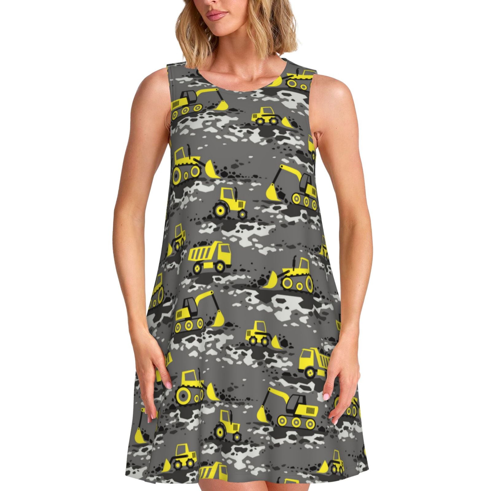 Haiem Modern Yellow Excavator for Women’s Summer Dresses – Casual ...