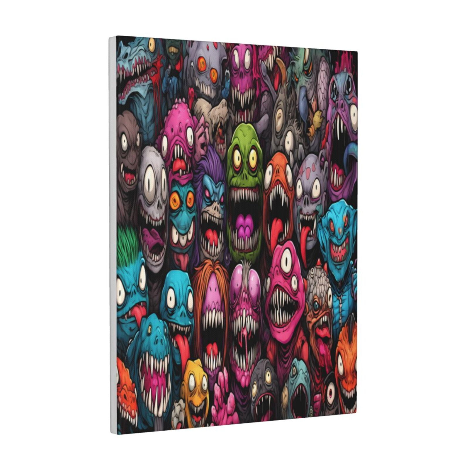 Haiem Monstrous Cartoon Characters Print 30x40in Canvas Decorative ...