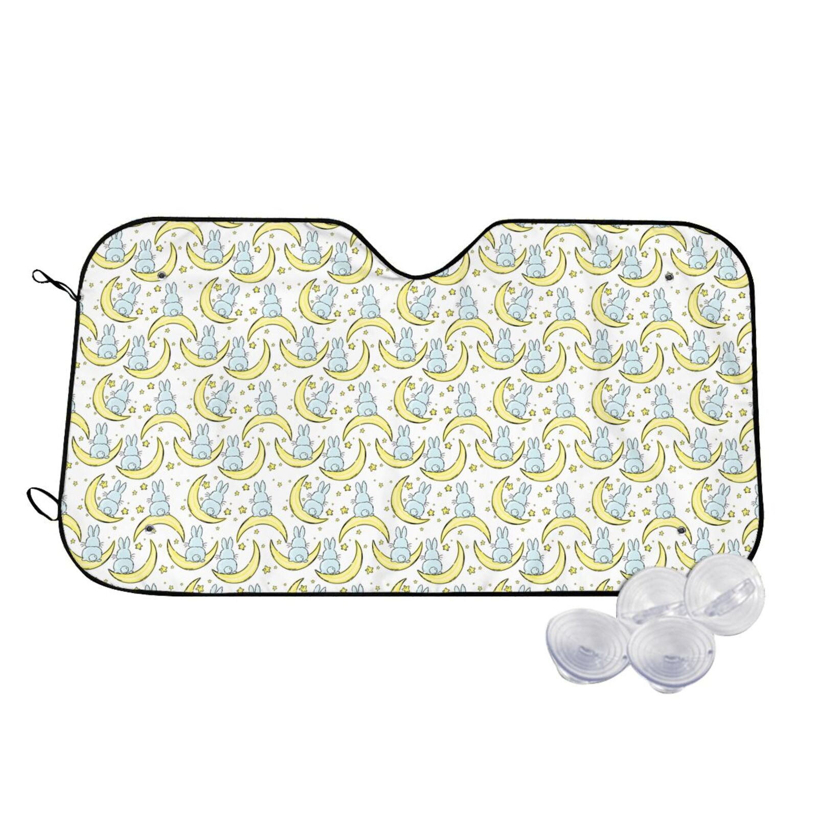 Haiem Moon And Rabbit Car Windshield Sun Shade - Blocks UV Rays Sun ...