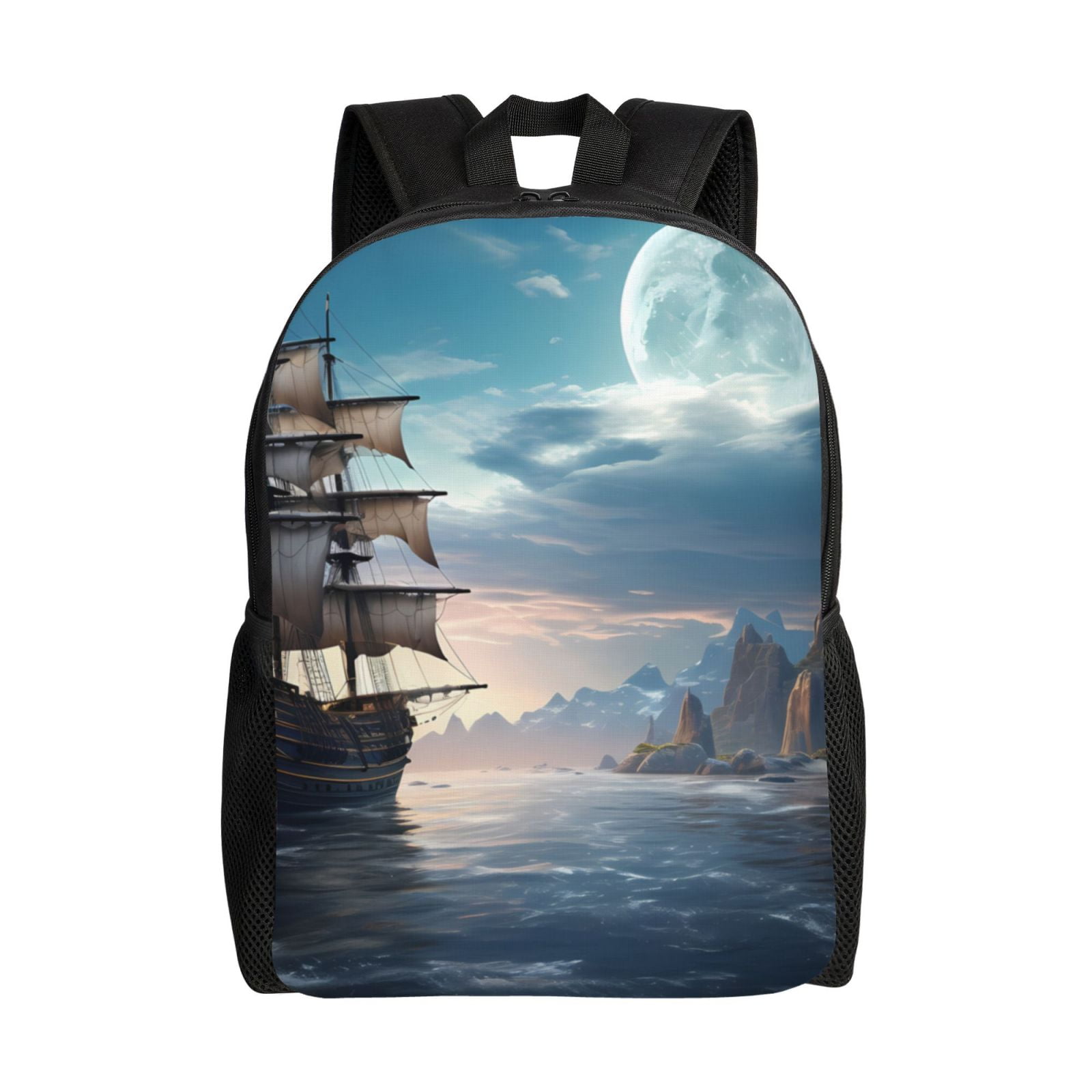 Haiem Moonlit Sea Sailboat Backpack - Stylish and Durable 15-inch ...