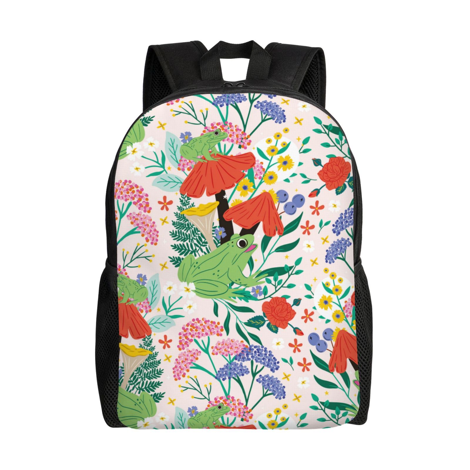Haiem Mushroom and Frogs Backpack - Stylish and Durable 15-inch Laptop ...