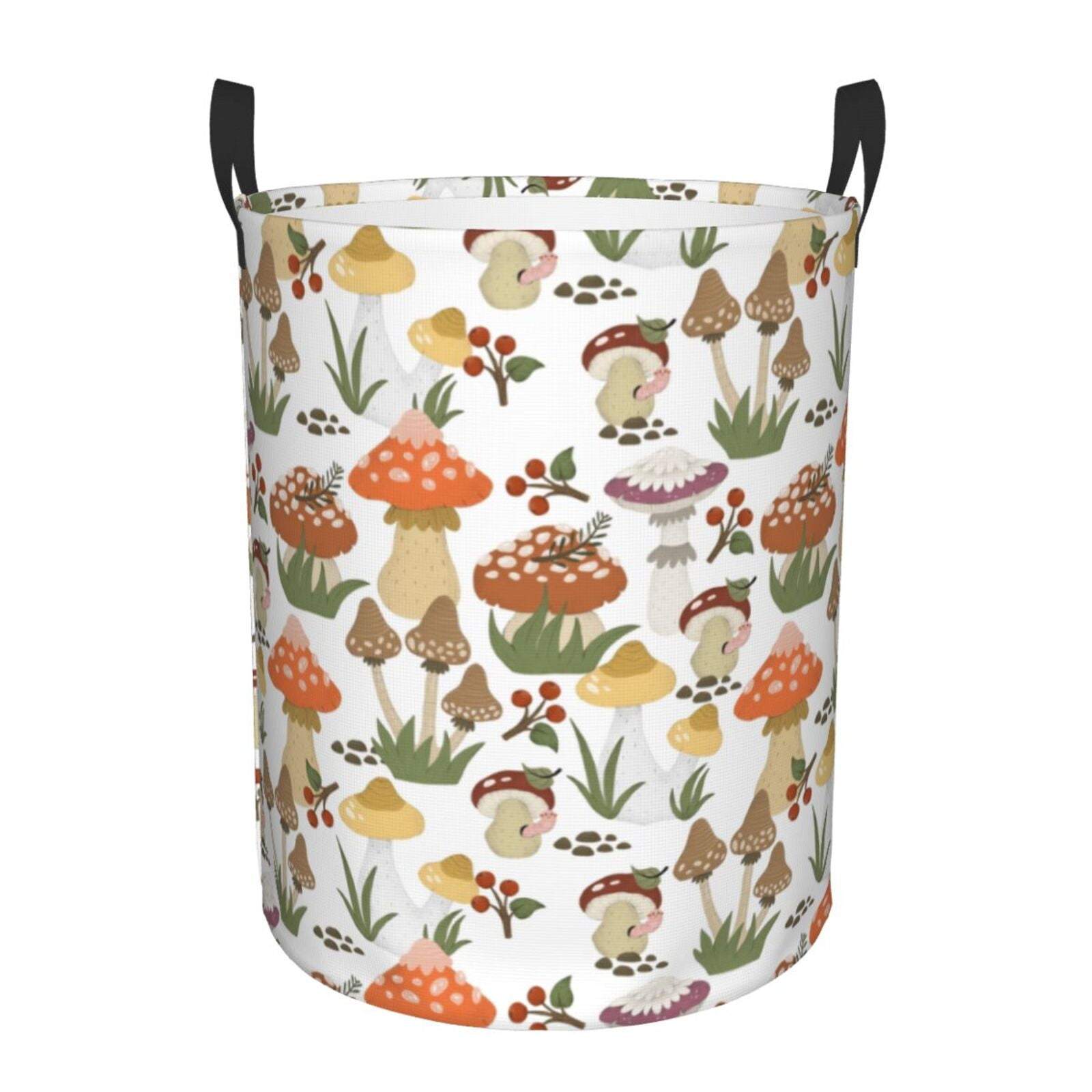 Haiem Mushrooms Leather Dirty Clothes Laundry Basket,Sturdy ...