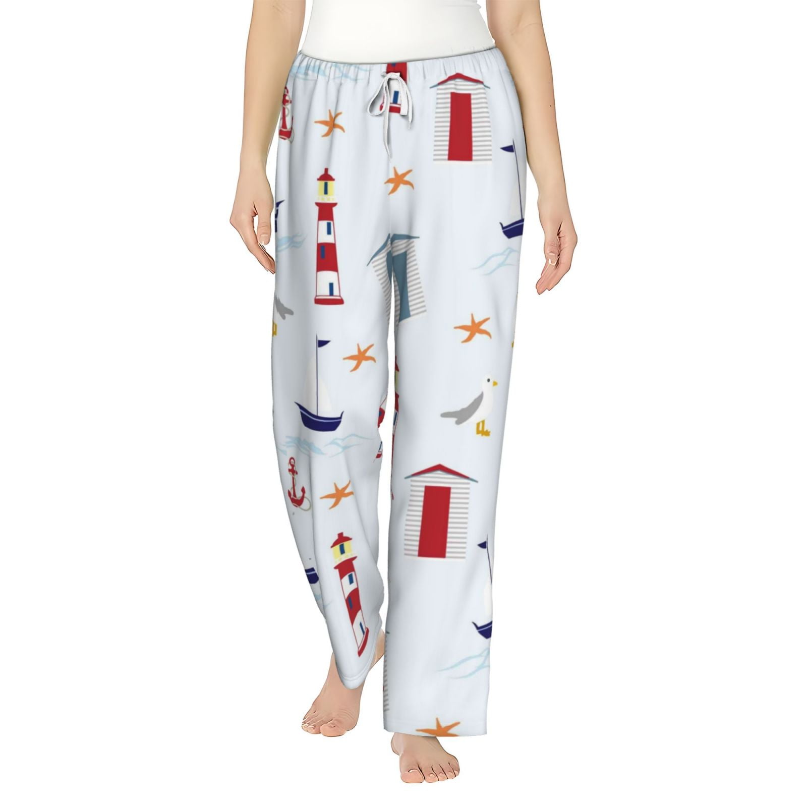 Haiem Nautical Lighthouse Sailboat Women's Pajama Pants Ultra ...
