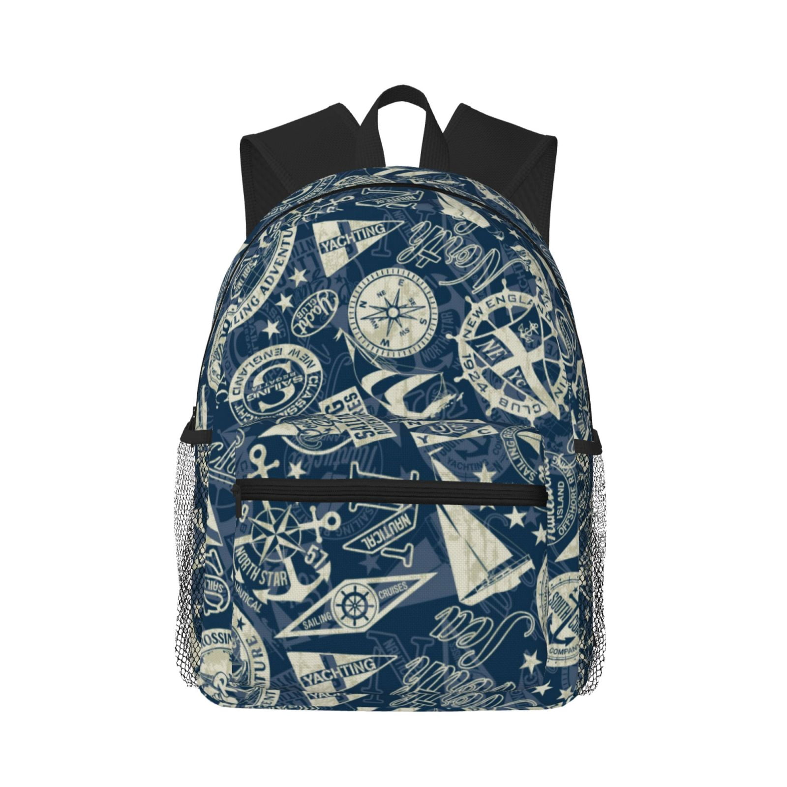 Haiem Nautical Style Lightweight Backpack for School, Classic Basic ...