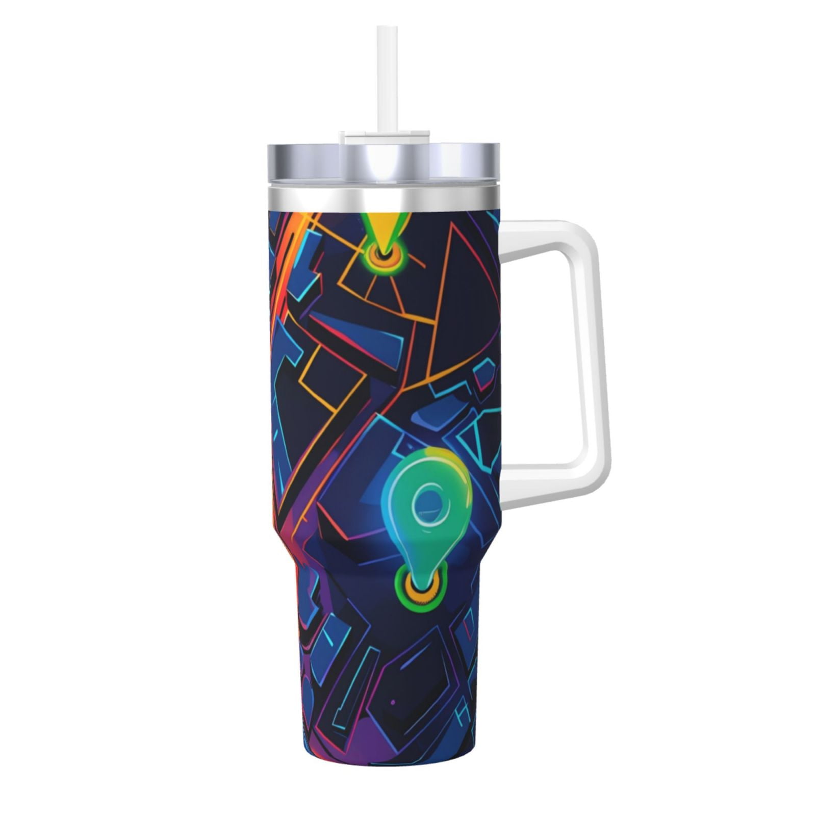 Haiem Neon City Map Printed 40OZ Ice Bully With Handle - Portable for ...