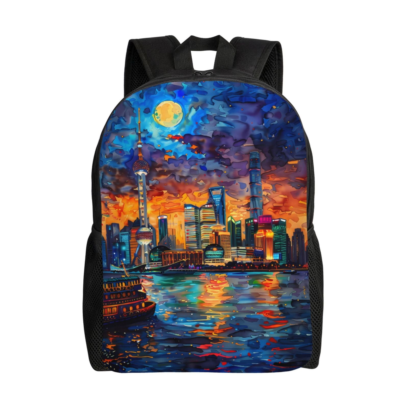 Haiem Neon Shanghai Cityscape Night Backpack - Stylish and Durable 15 ...