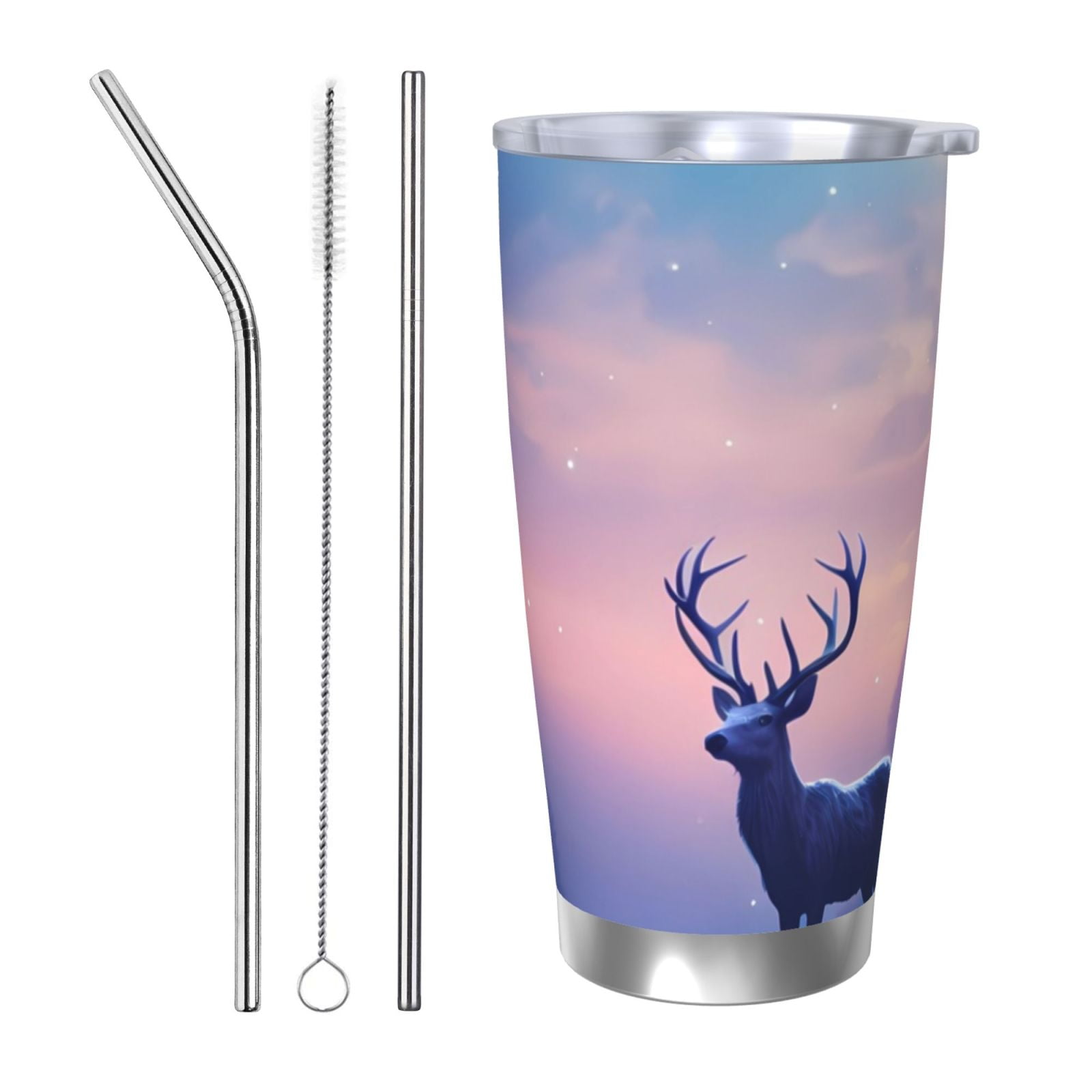Haiem Night Sky Elk Printed 20oz Straight Skinny Car Cups With ...