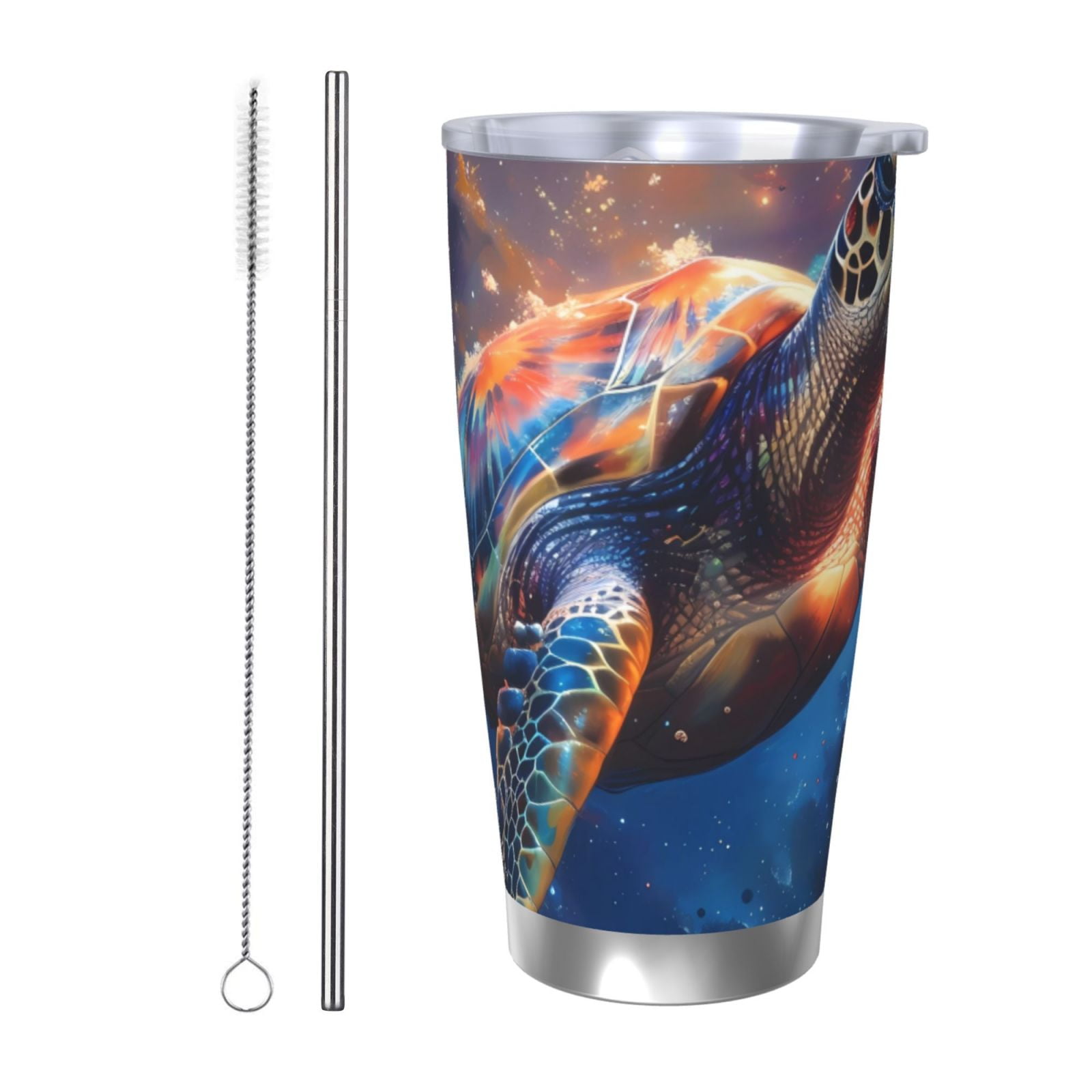 Haiem Night Sky Turtle Printed 20oz Straight Skinny Car Cups With ...