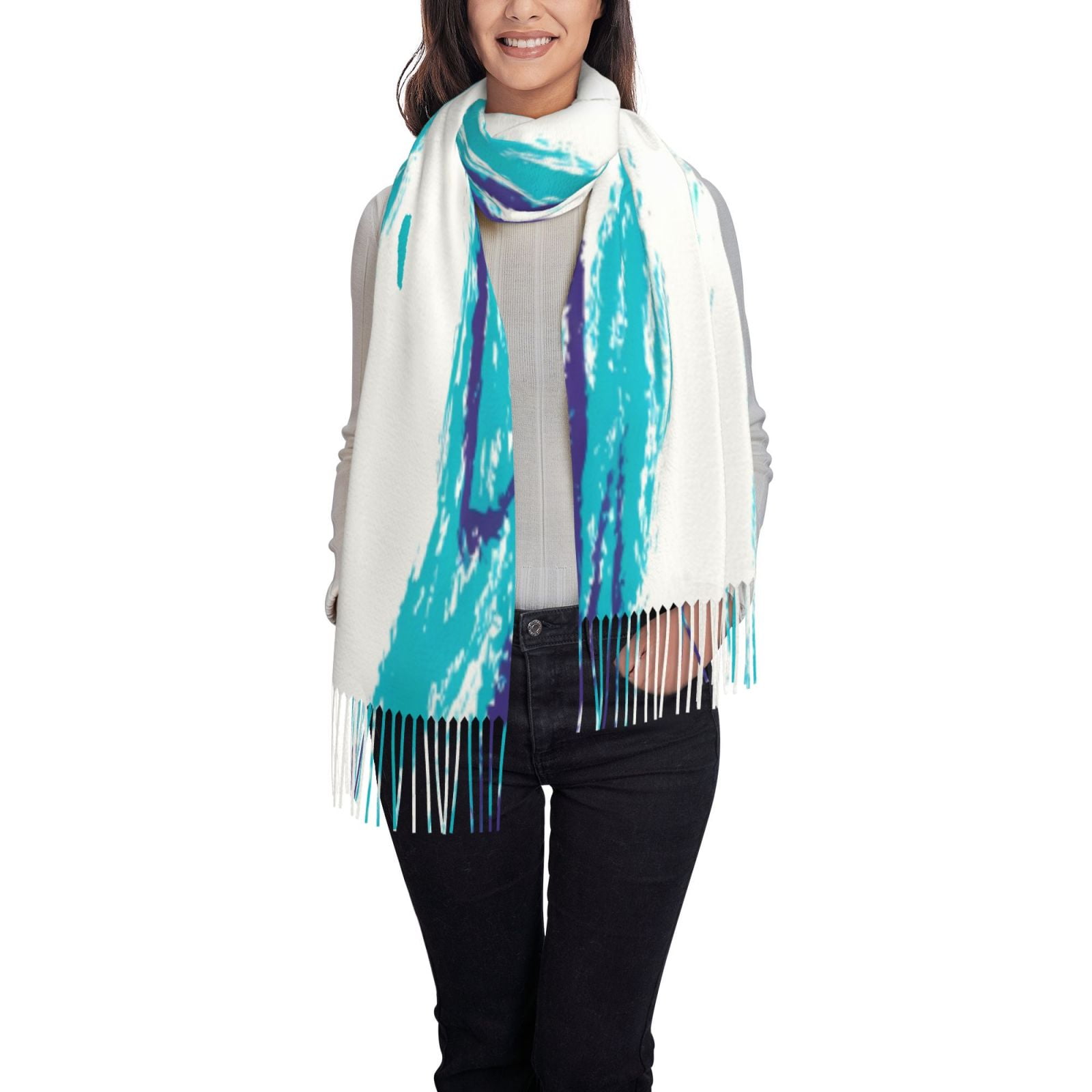 Haiem Northern Lights Pattern Women's Long Blanket Scarf Chunky ...