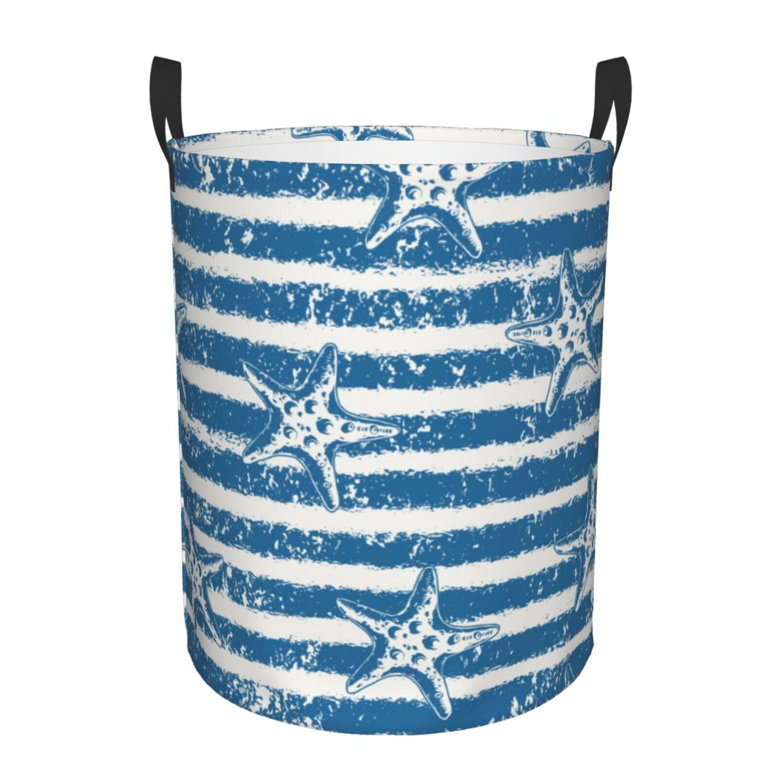 Haiem Ocean On Striped Leather Dirty Clothes Laundry Basket,Sturdy ...