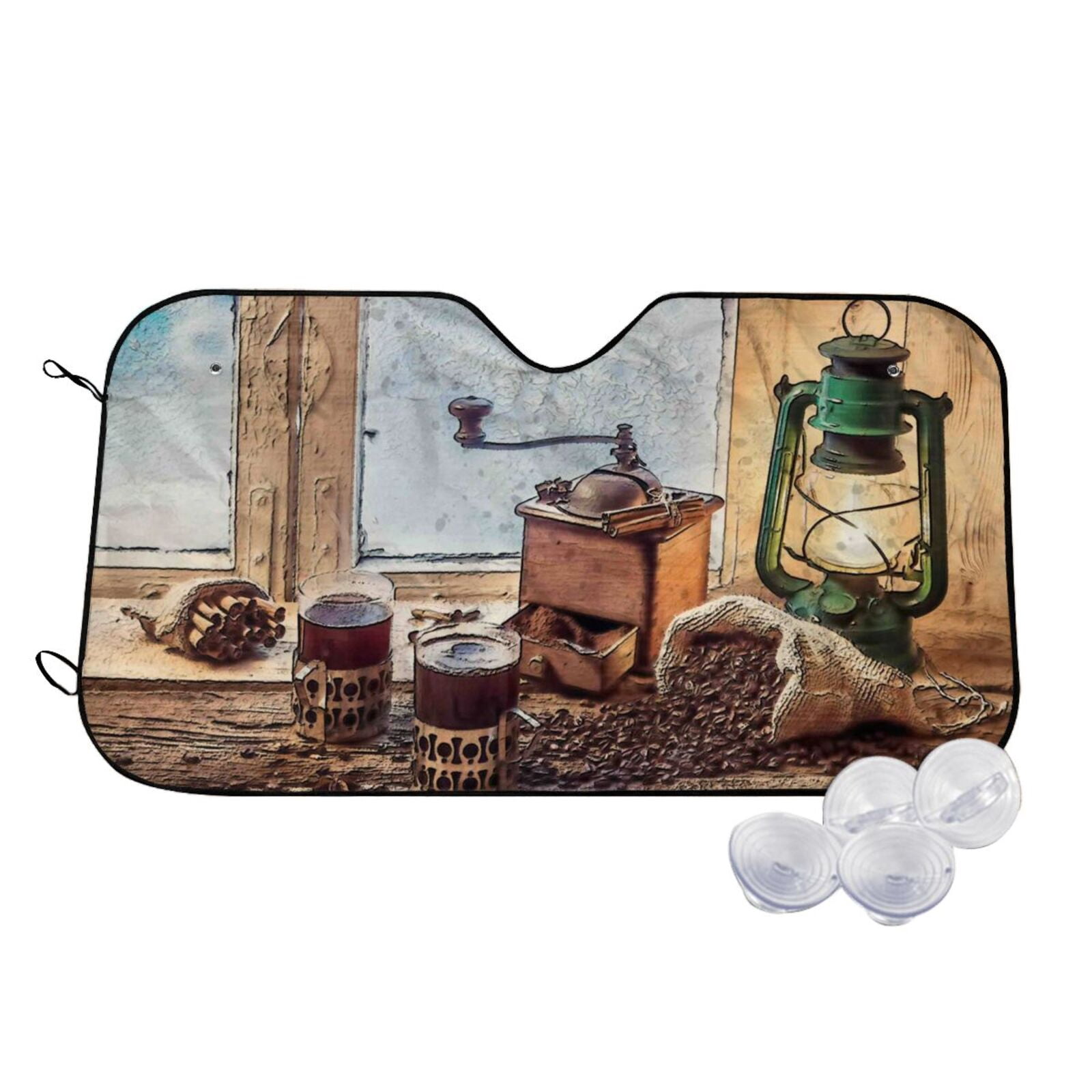 Haiem Oil Lamp Coffee Beans Car Windshield Sun Shade - Blocks UV Rays ...