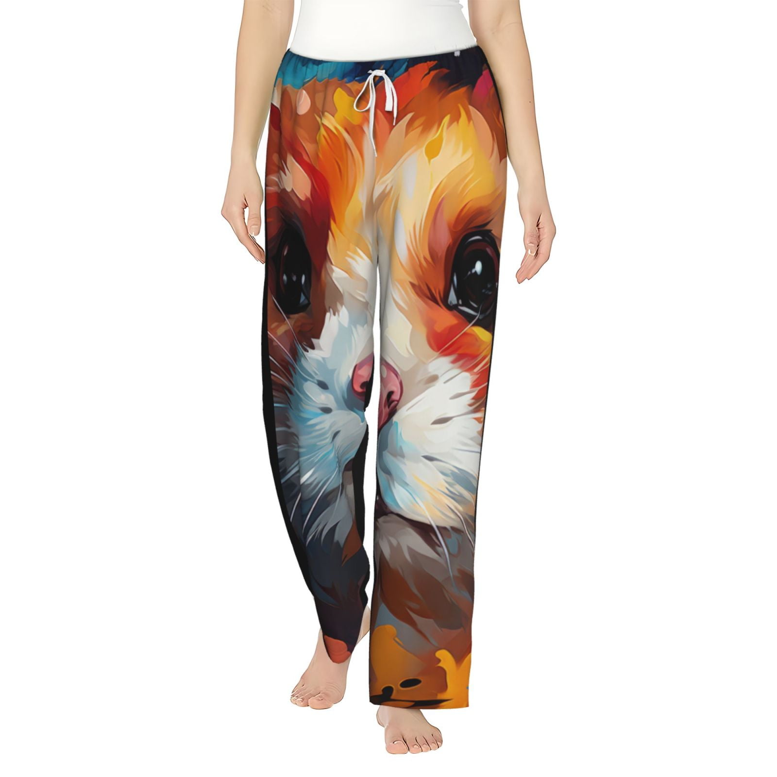 Haiem Oil Painting Colorful Hamster Women's Pajama Pants Ultra ...