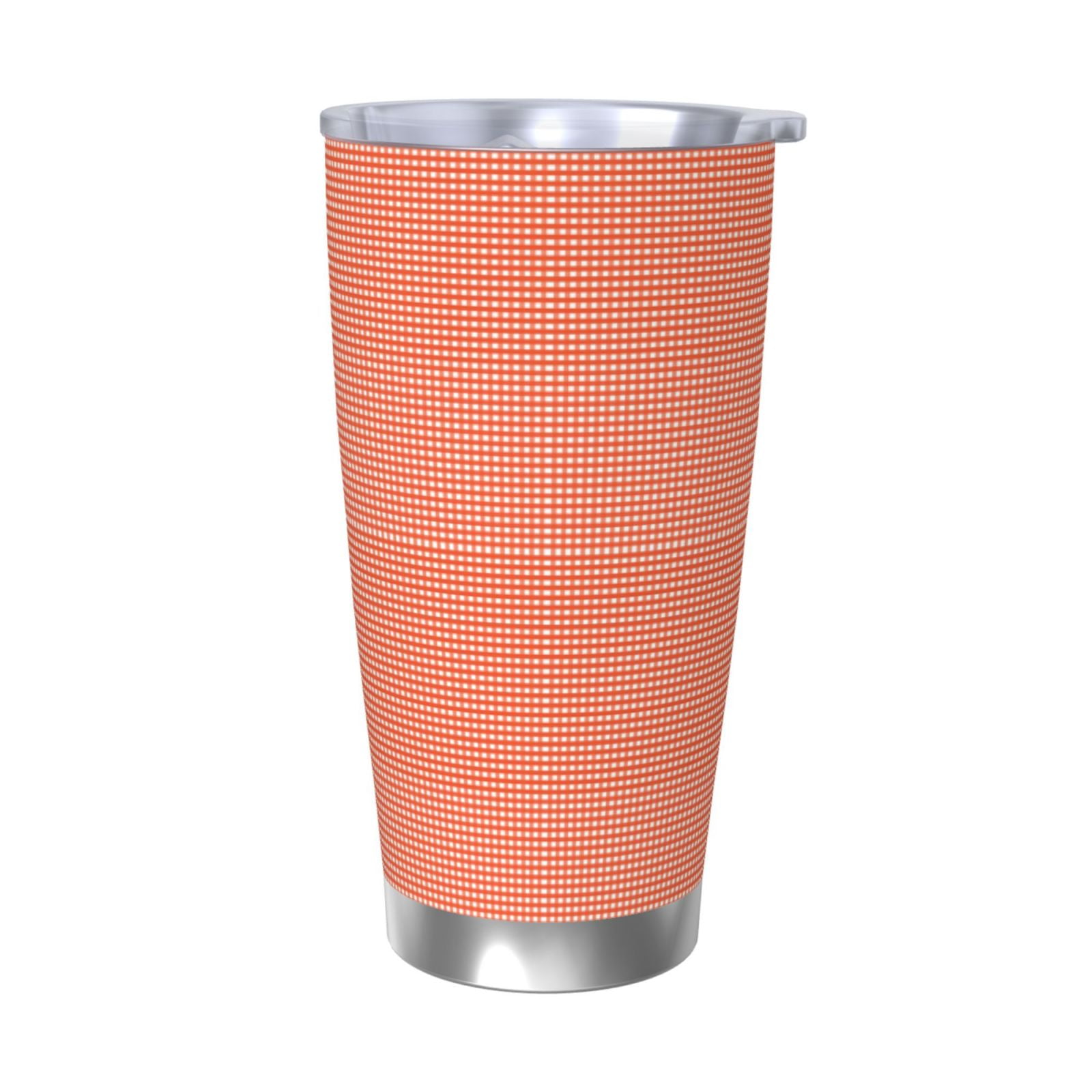 Haiem Orange Gingham Printed 20oz Straight Skinny Car Cups With ...