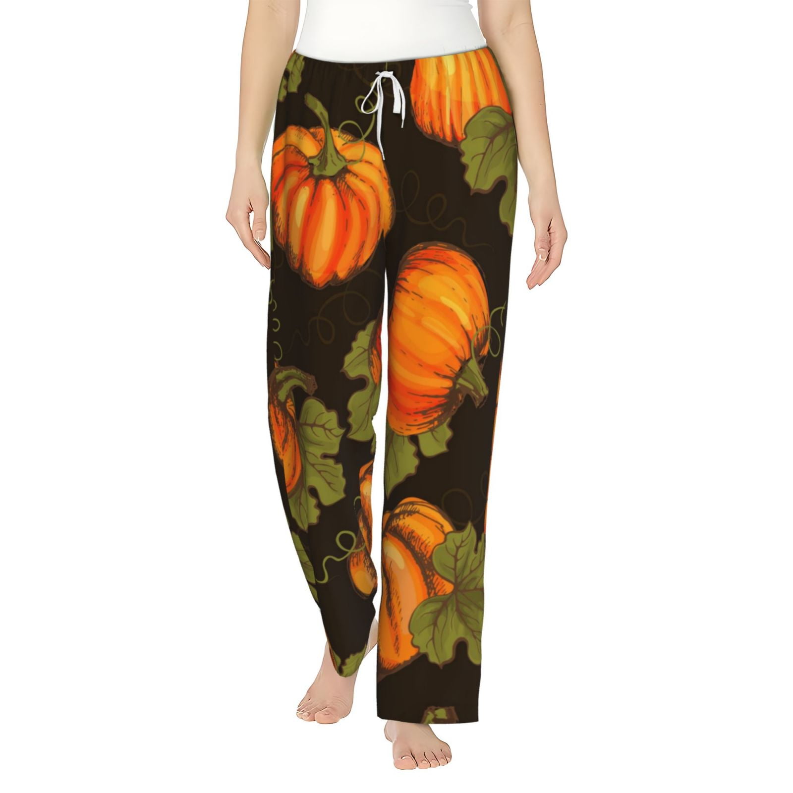 Haiem Orange Pumpkin Women's Pajama Pants Ultra Lightweight Pjs Bottoms ...