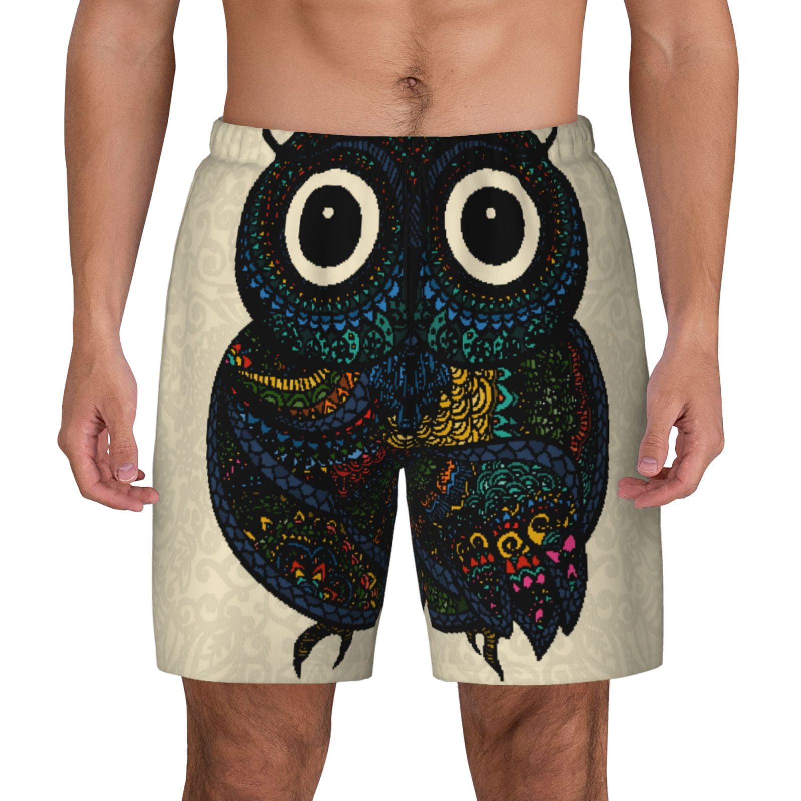 Haiem Owl With Mandala Men'S Quick-Dry Swim Trunks: Comfortable Beach ...