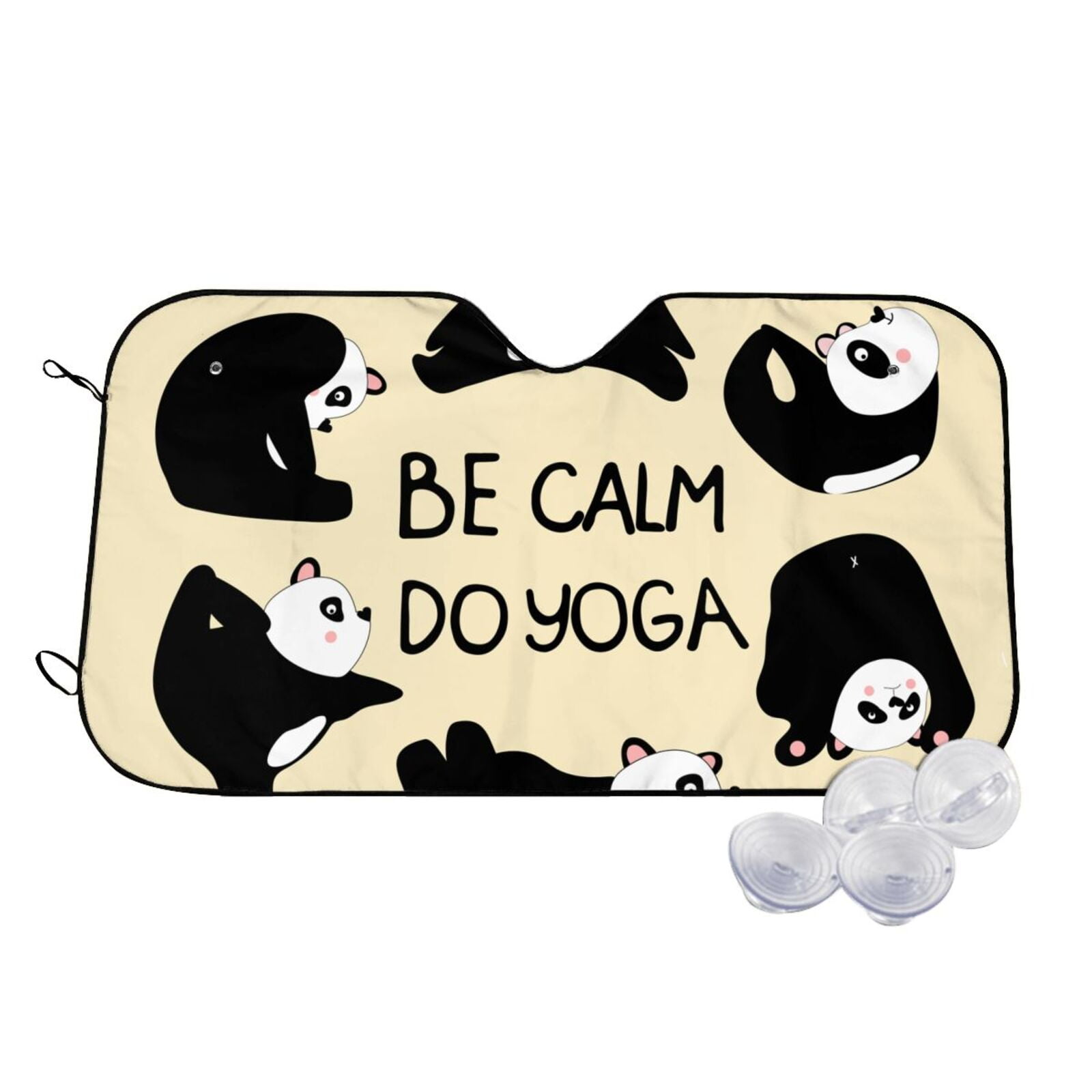 Haiem Panda Doing Yoga Car Windshield Sun Shade - Blocks UV Rays Sun ...