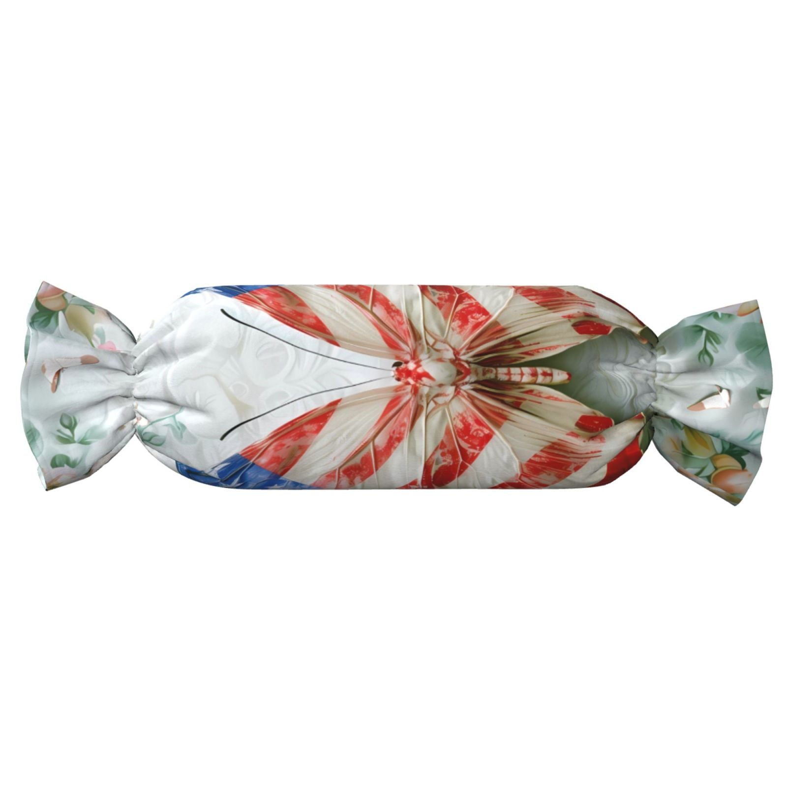 Haiem Patriotic Butterfly Floral for Round Cervical Roll Cylinder ...