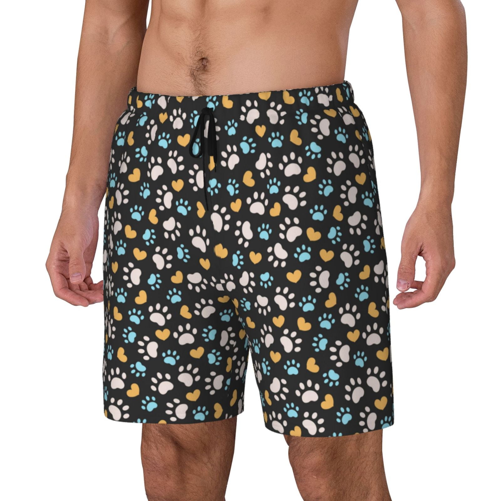 Haiem Paw Animal Mens Swim Trunks with Compression Liner 2 in 1 ...