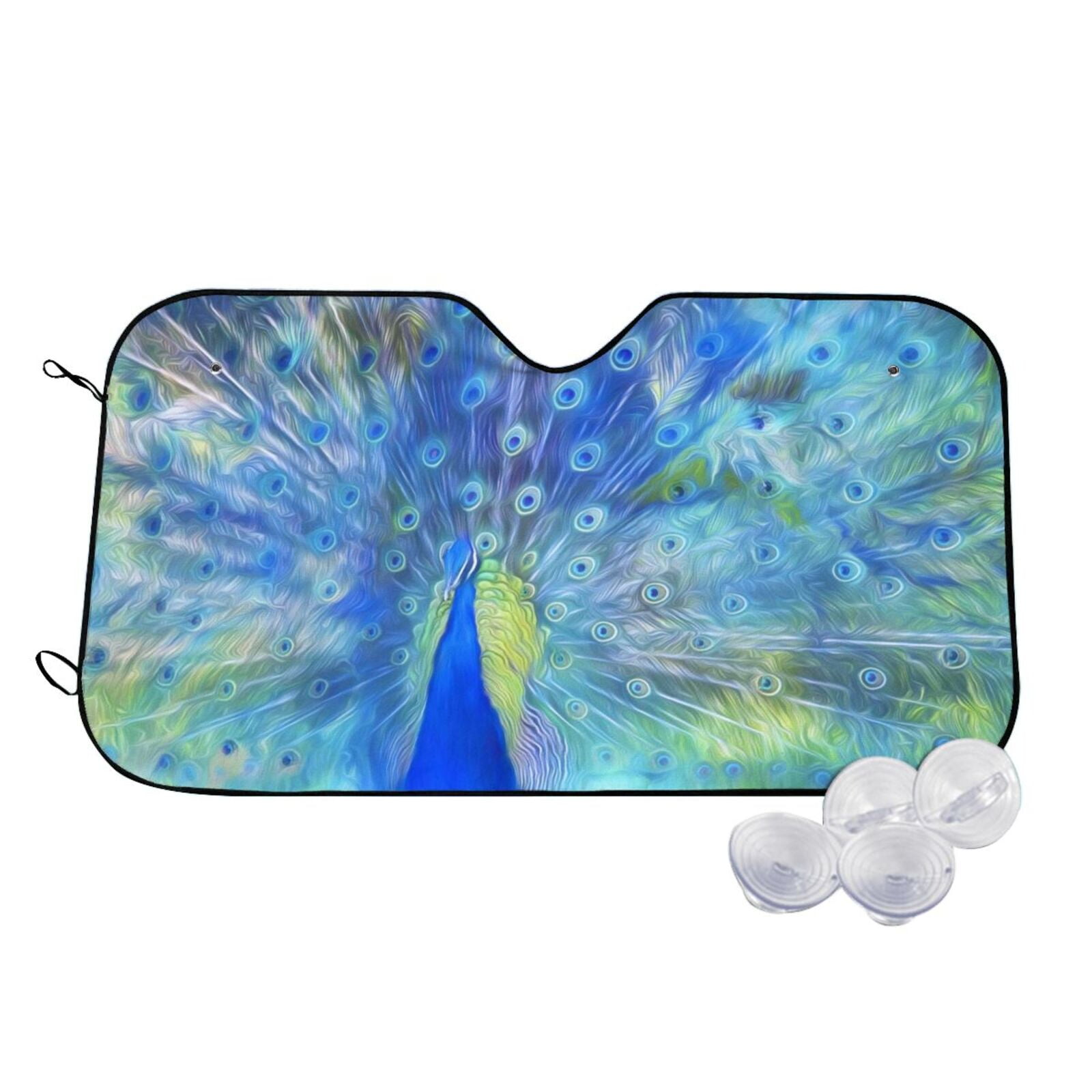 Haiem Peacock Car Windshield Sun Shade - Blocks UV Rays Sun Visor ...