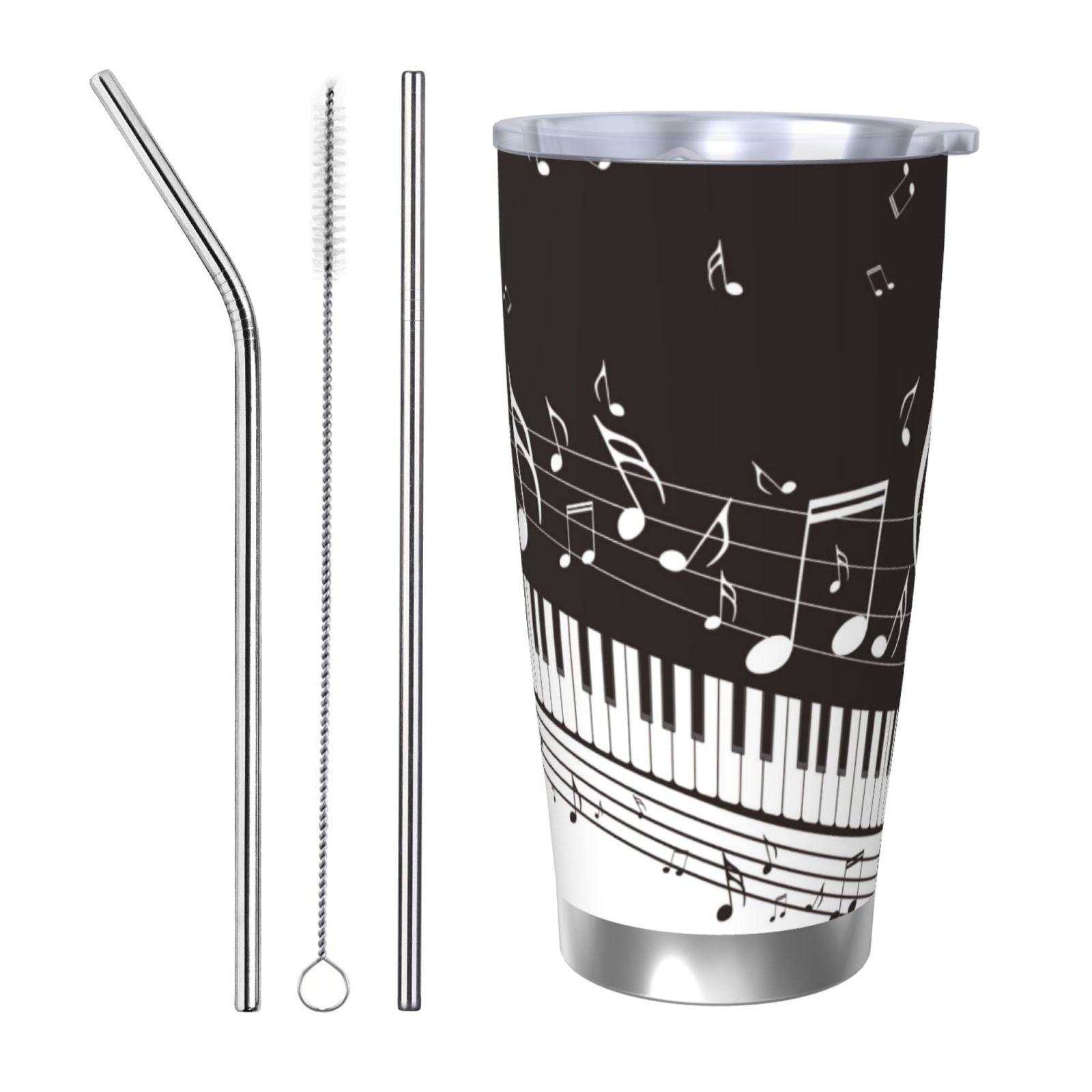 Haiem Piano Keys With Musical Notes Printed 20oz Straight Skinny Car ...