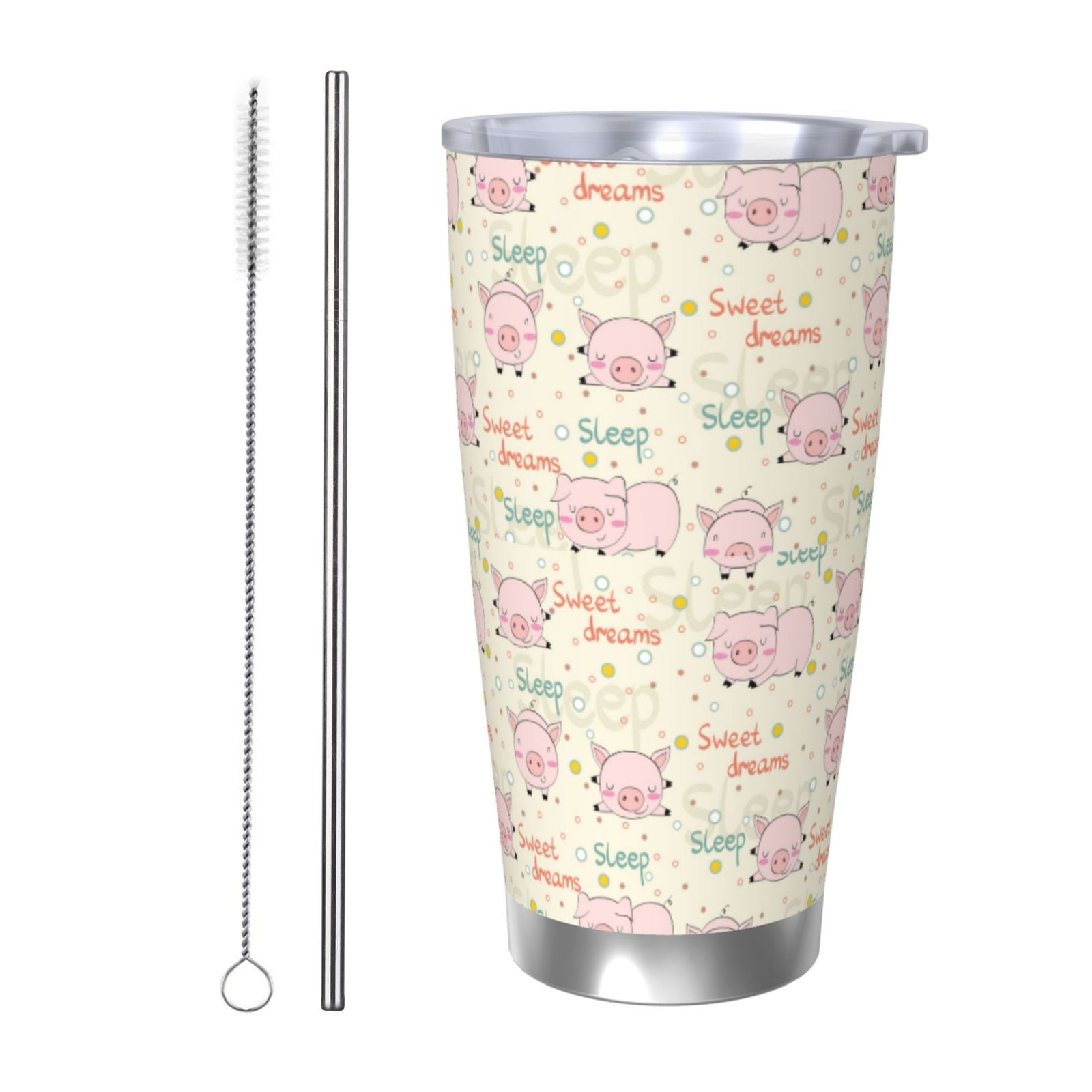 Haiem Pigs Sleep Printed 20oz Straight Skinny Car Cups With Insulated ...