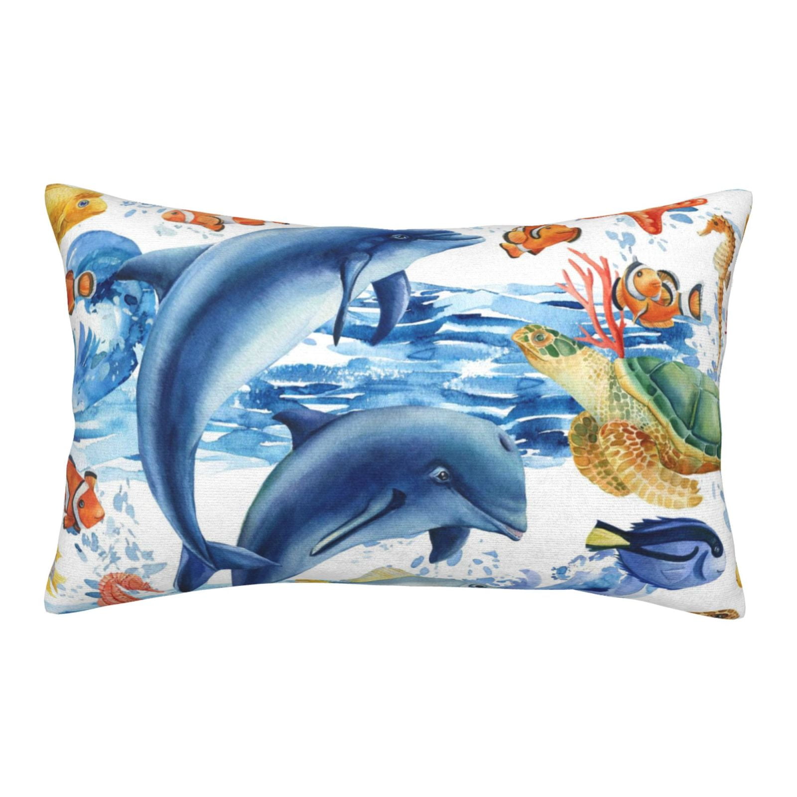Haiem Pillowcase for Hair and Skin Queen - Marine Animals Printed Soft ...