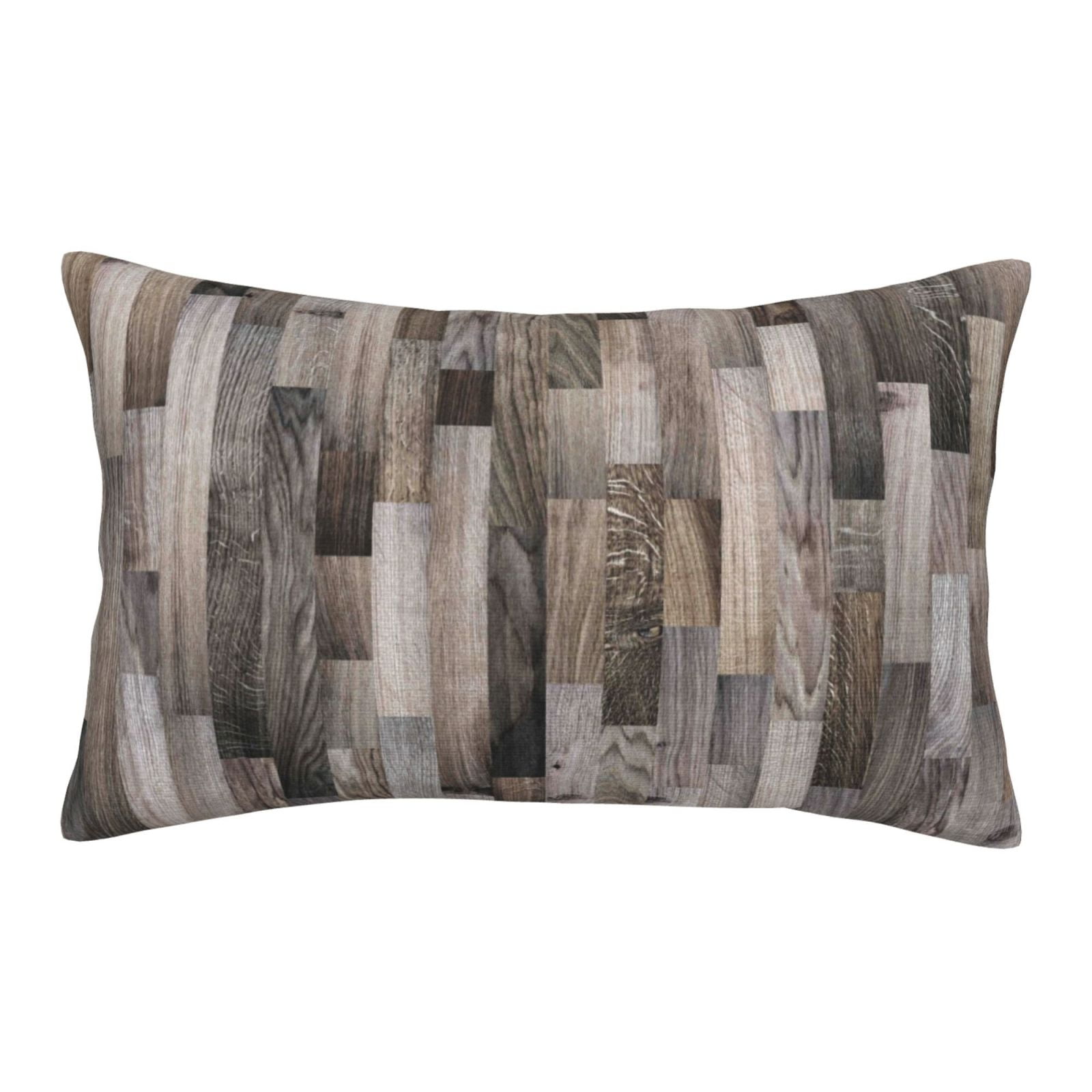 Haiem Pillowcase for Hair and Skin Queen - Wooden Texture Printed Soft ...