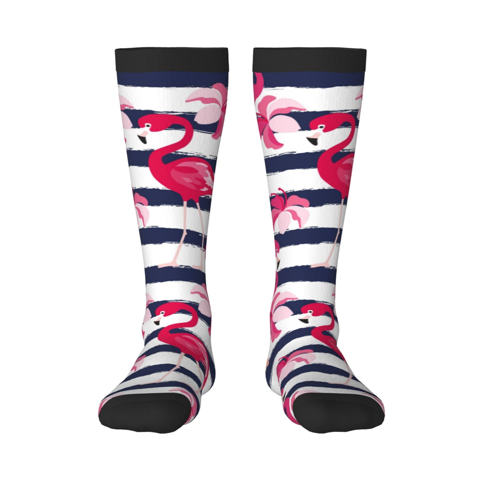 Haiem Pink Flamingos Socks, Funny Novelty Crazy Design Cotton Socks Sports Socks Knee High Socks ...