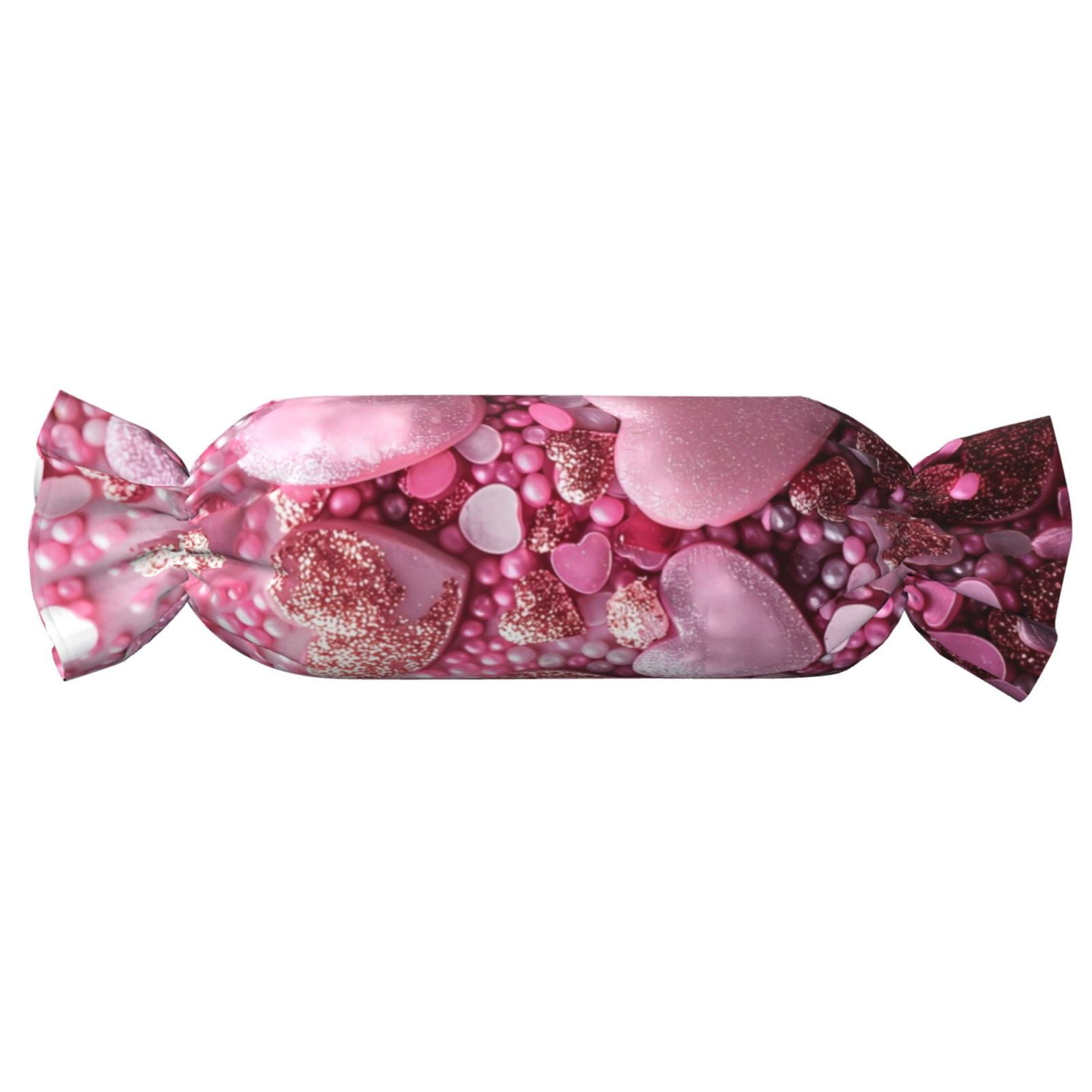 Haiem Pink Glitter Heart Candy for Round Cervical Roll Cylinder Bolster ...