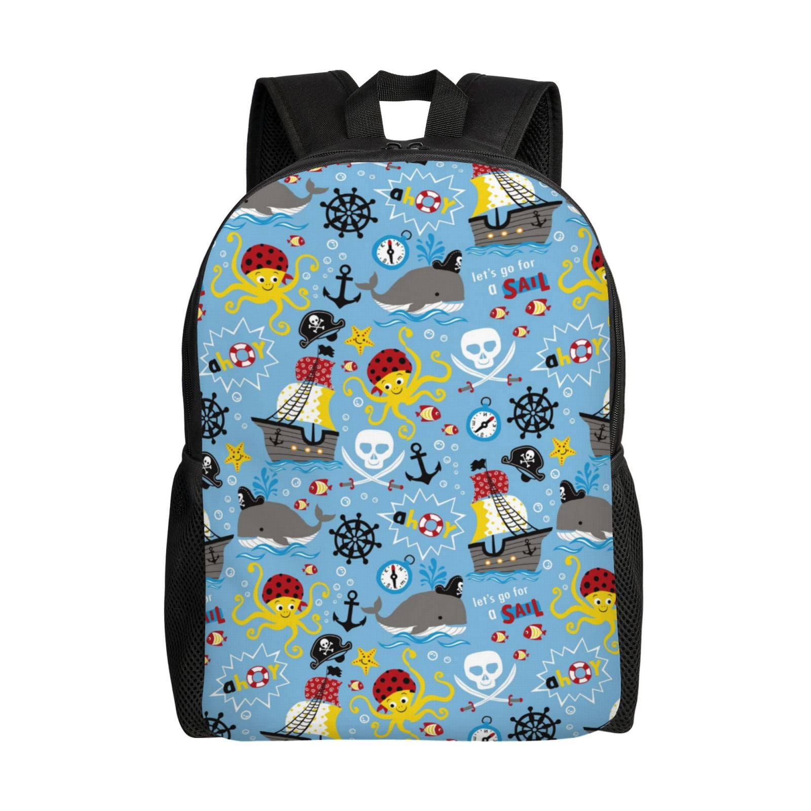 Haiem Pirate Marine Animals Backpack - Stylish and Durable 15-inch ...
