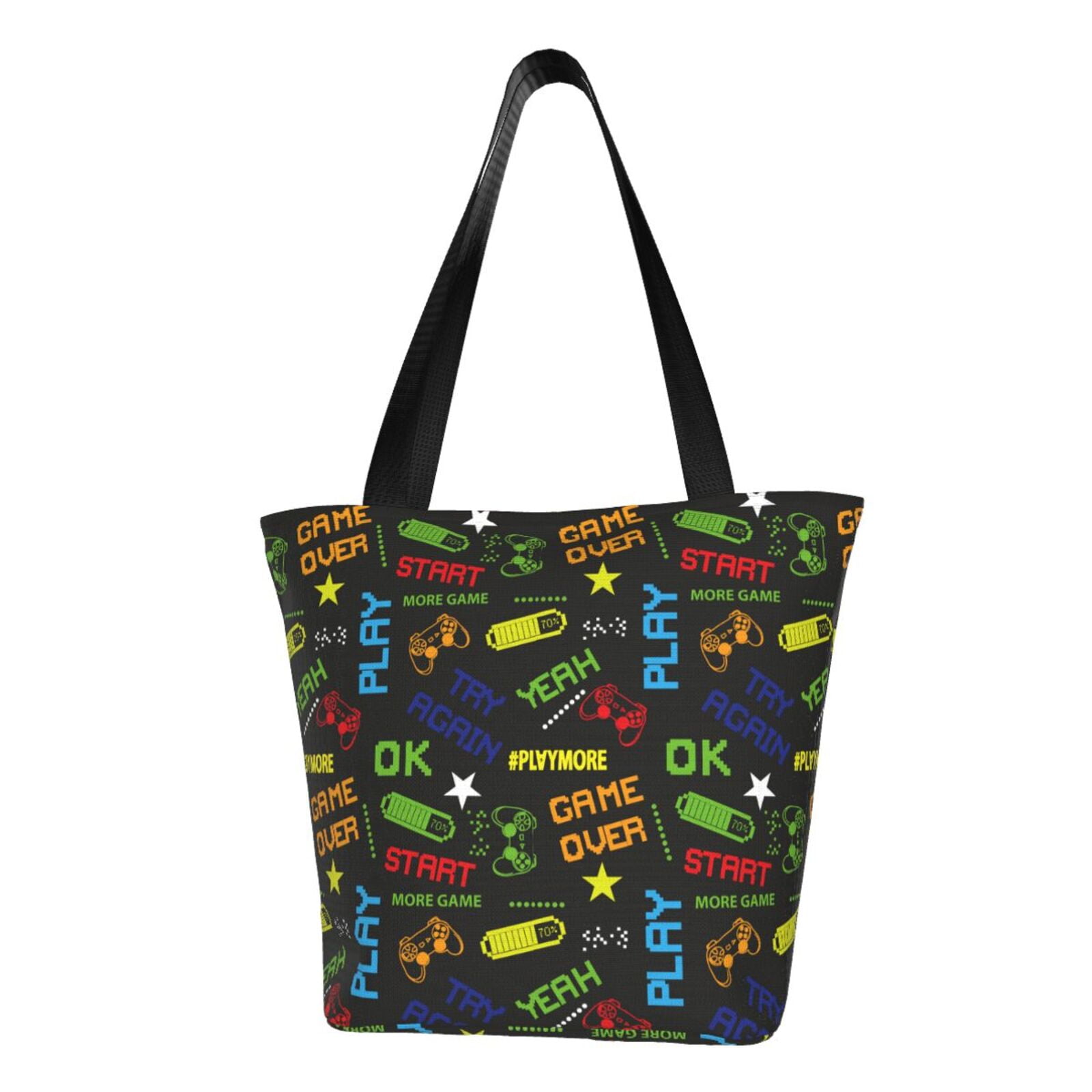 Haiem Pixel Game Pattern Shoulder Bag - Durable and Spacious Tote Bag ...