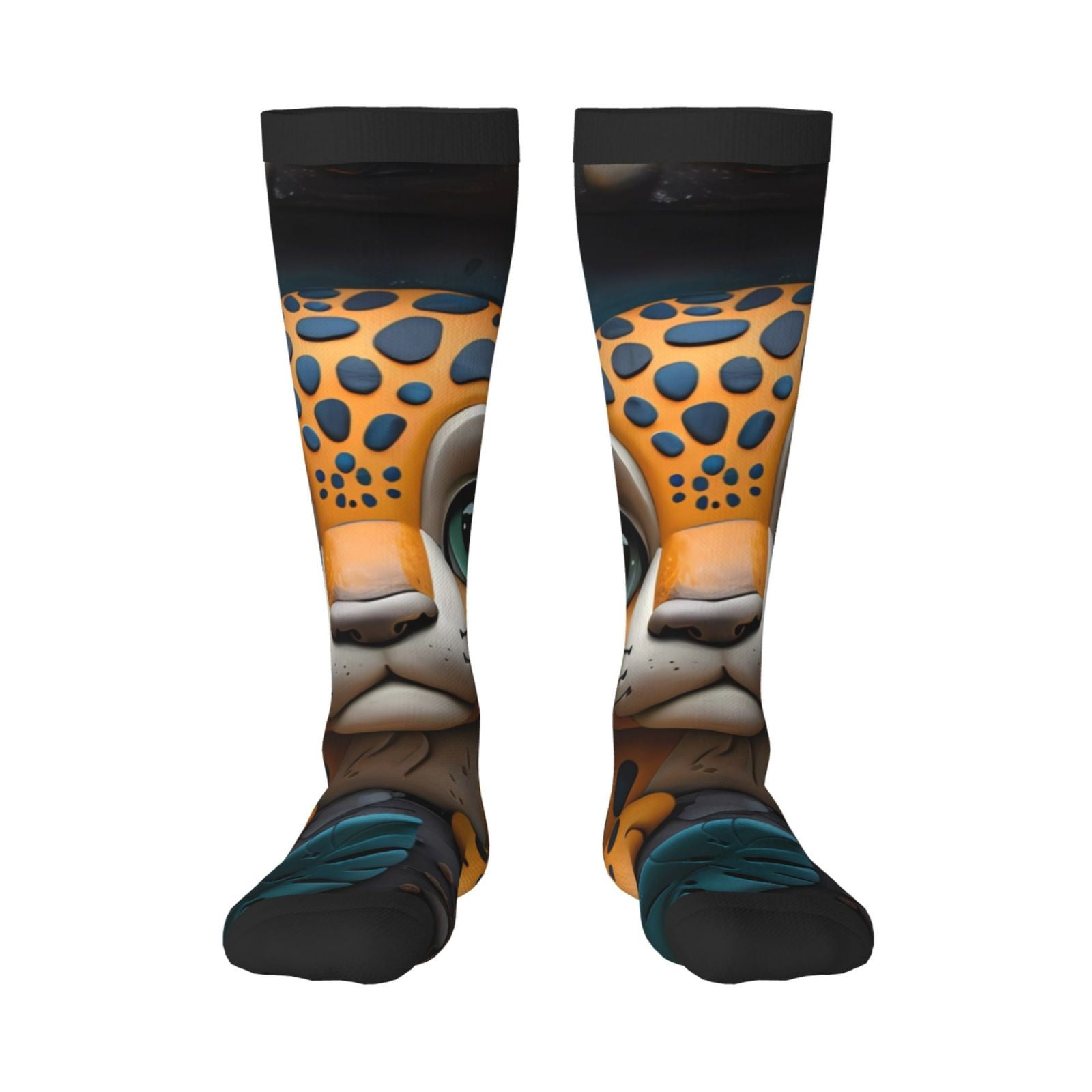 Haiem Playful Leopard Art Socks, Funny Novelty Crazy Design Cotton ...