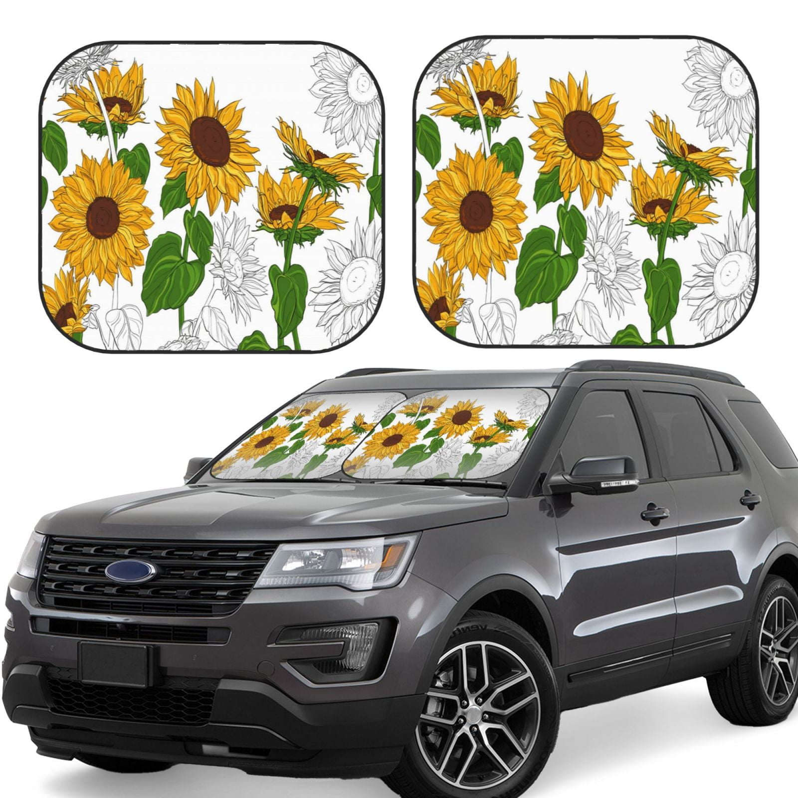 Haiem Plump Sunflower And Sketch Windshield Sun Shade: Universal ...
