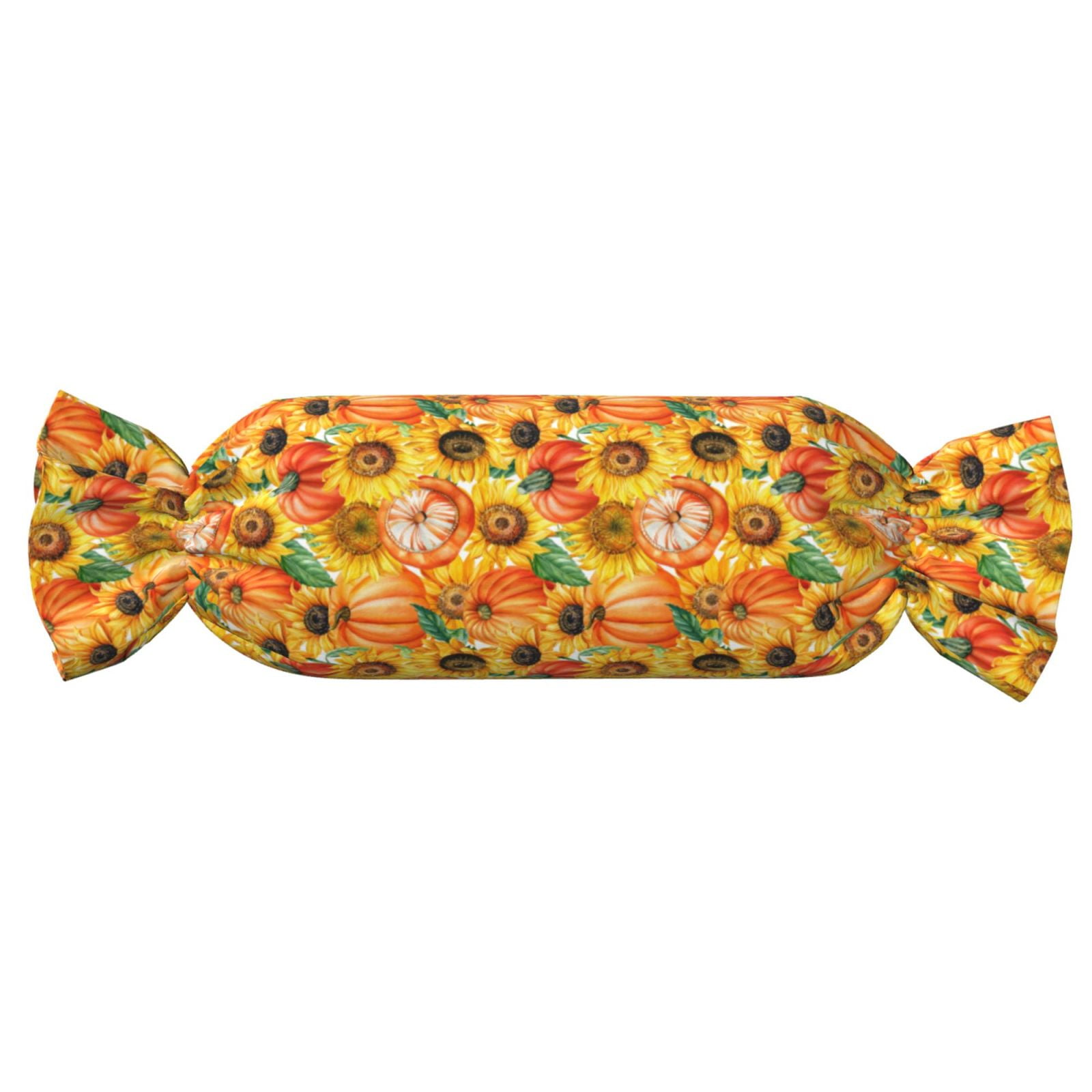 Haiem Pumpkins And Sunflowers for Round Cervical Roll Cylinder Bolster ...