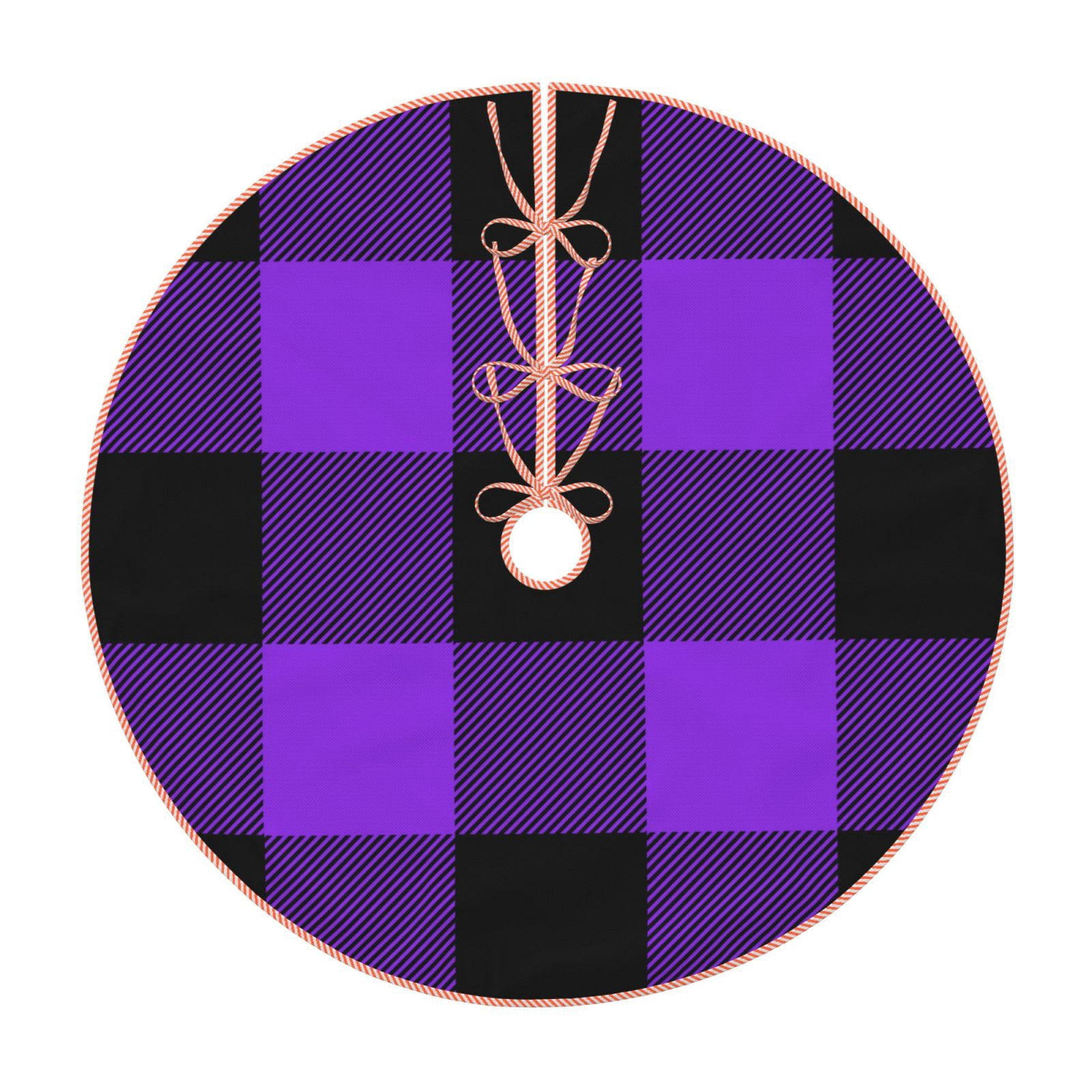 Haiem Purple Buffalo Plaid Pattern Christmas Tree Skirt Merry Christmas ...