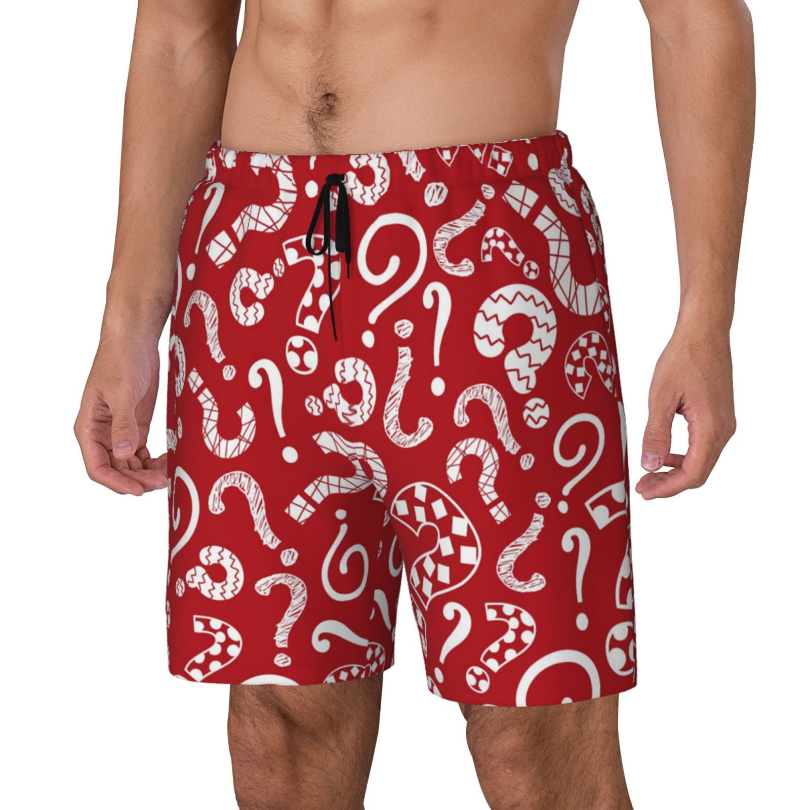 Haiem Question Marks1 Mens Swim Trunks with Compression Liner 2 in 1 ...