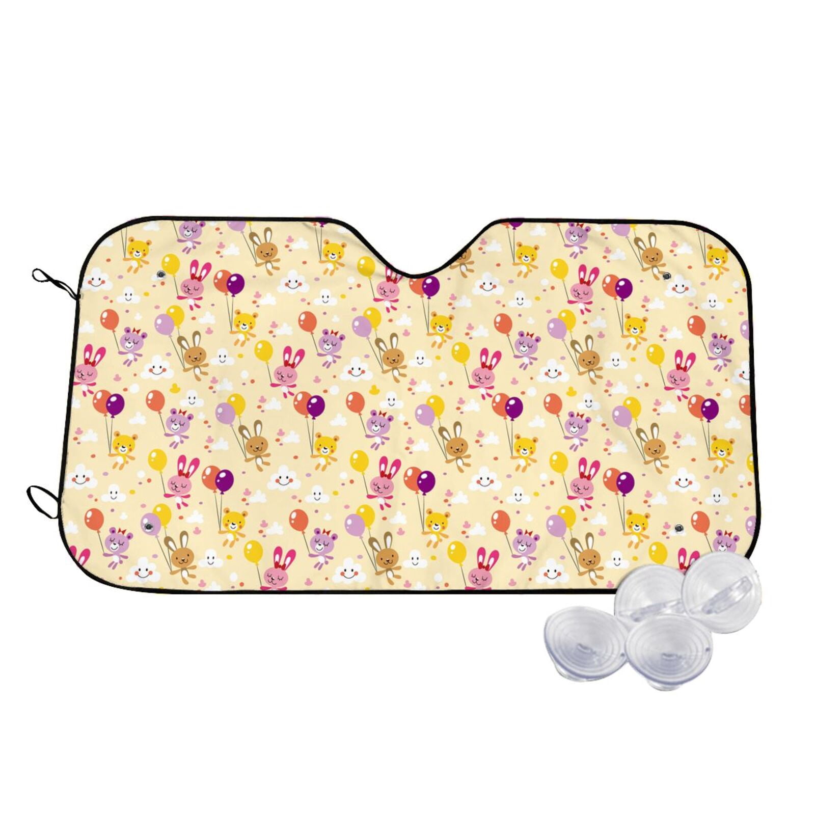 Haiem Rabbit And Balloon Car Windshield Sun Shade - Blocks UV Rays Sun ...