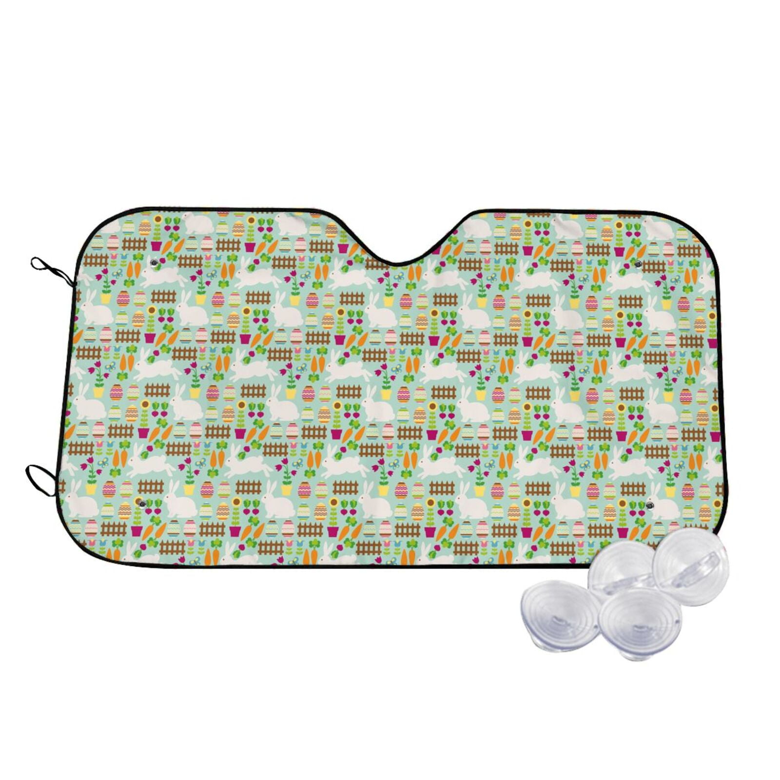 Haiem Rabbit And Carrot Car Windshield Sun Shade - Blocks UV Rays Sun ...
