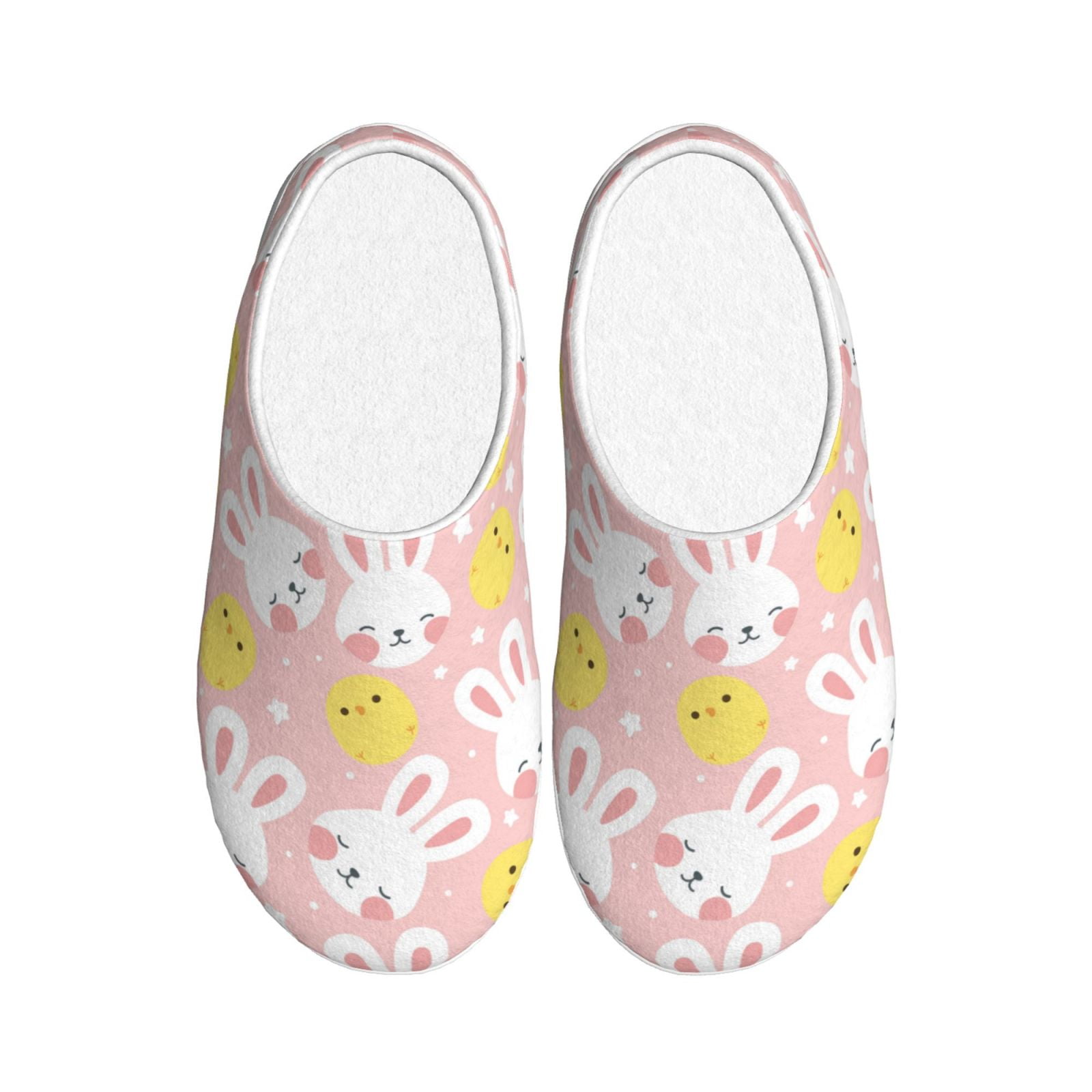 Haiem Rabbit And Chick Print Women's Fuzzy Memory Foam House Slipper ...