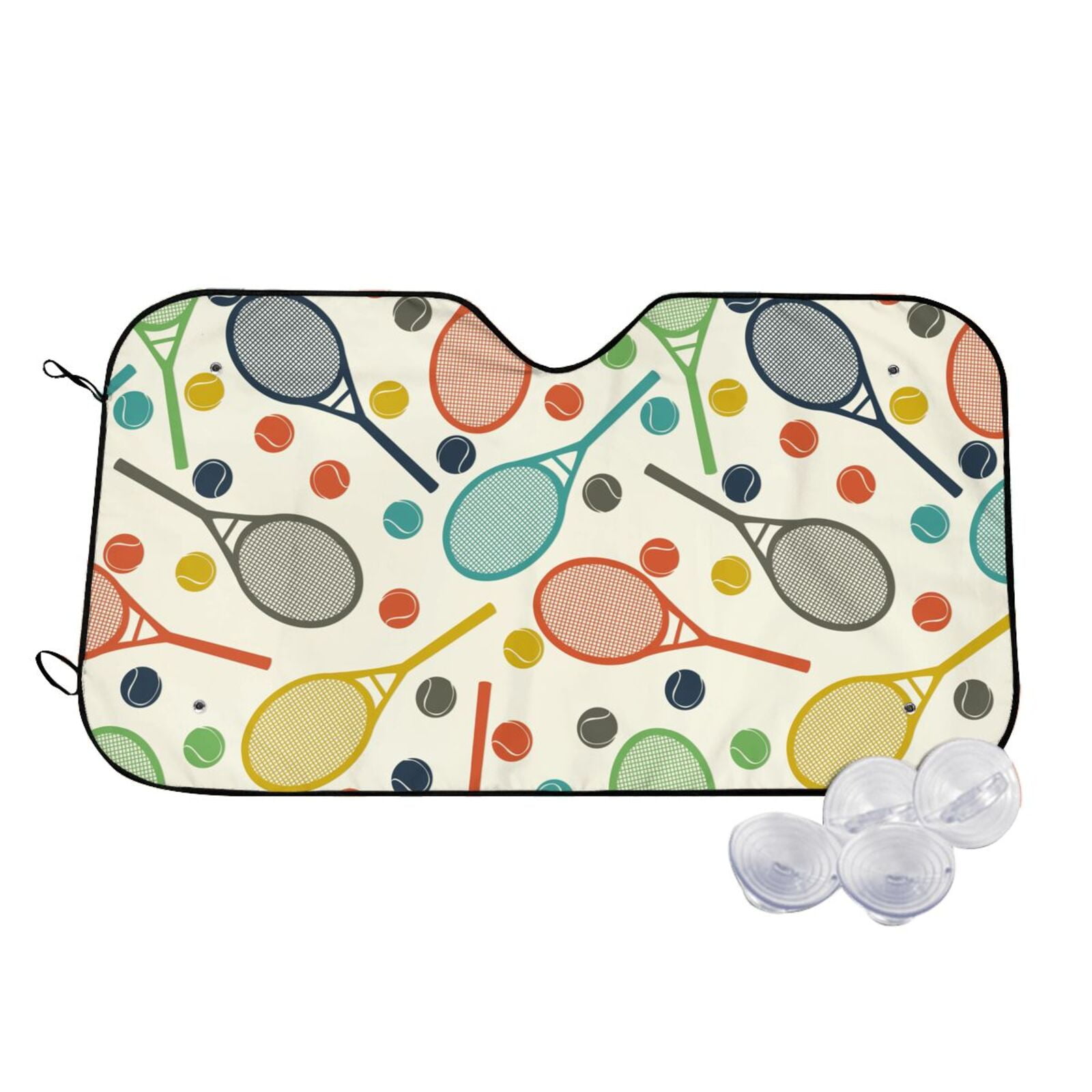 Haiem Racket and Tennis Ball Car Windshield Sun Shade - Blocks UV Rays ...