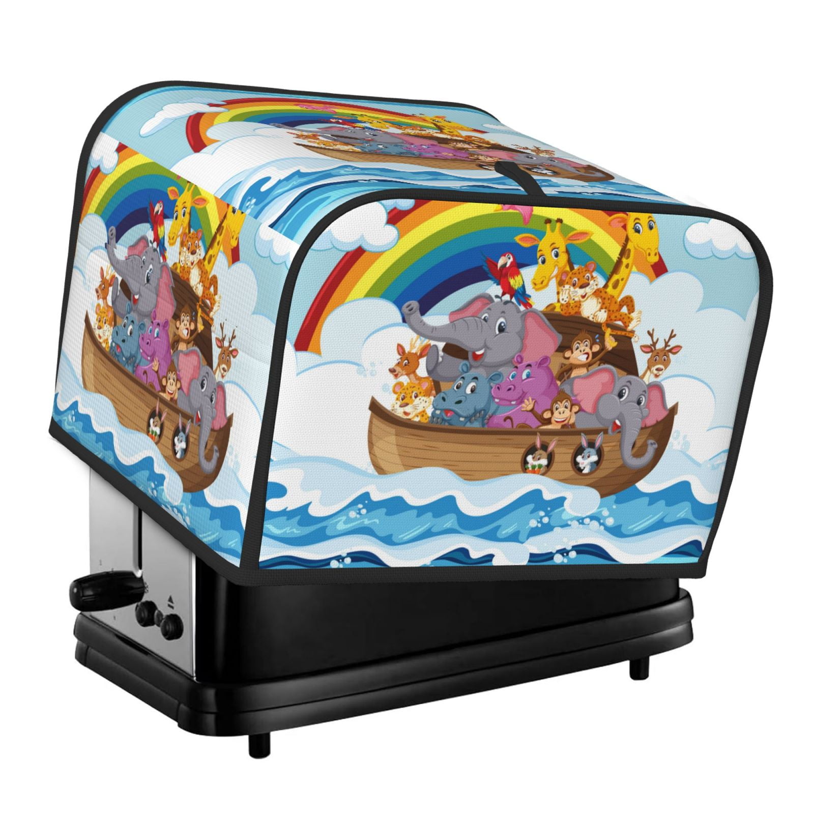 Haiem Rainbow Animals on Noah's Ark Print Toaster Covers 4 Slice Wide ...